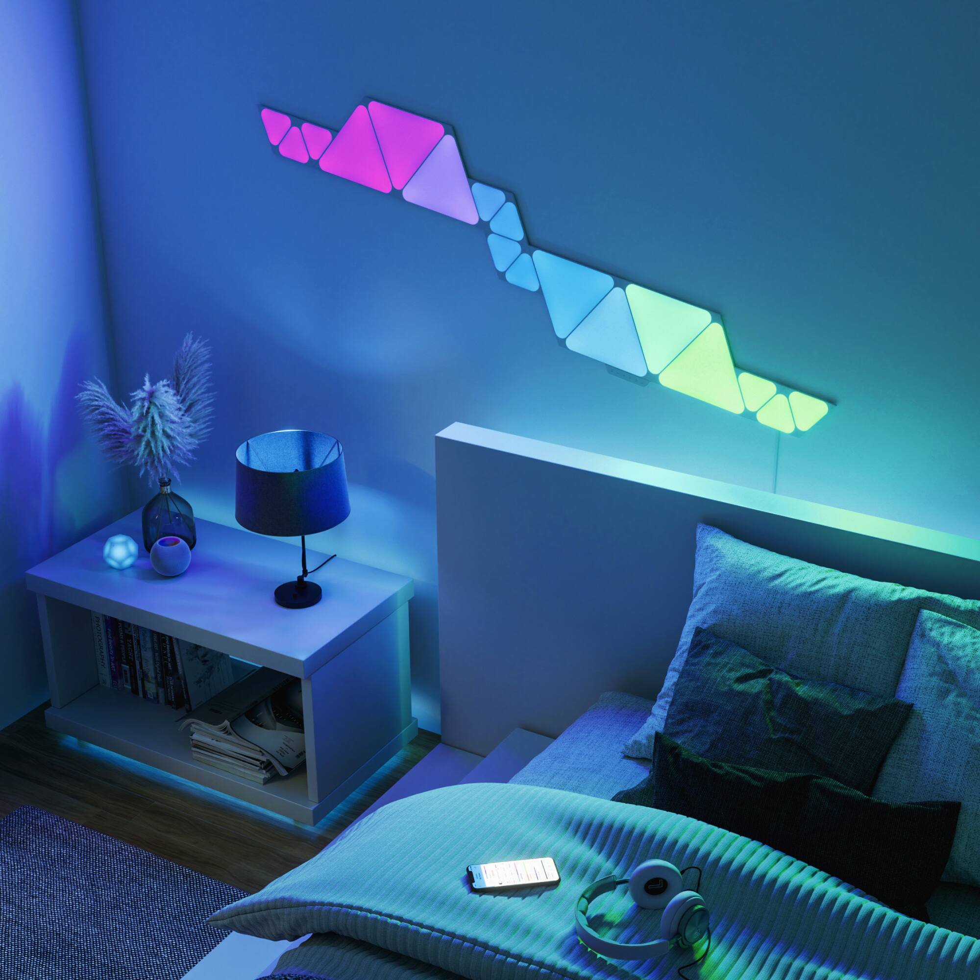 Best Buy: Nanoleaf Shapes Mixed Triangles Kit (7 Triangles and 10 Mini ...