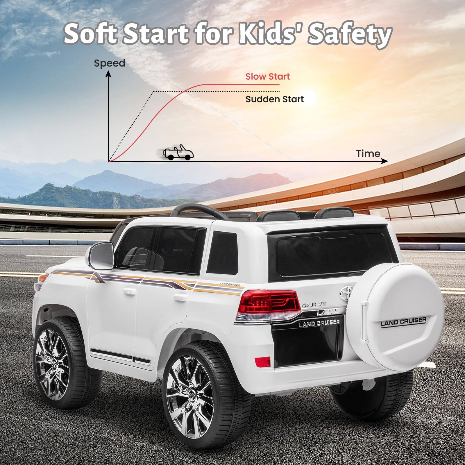 Jojoka 12v Ride on Police Car SUV, Licensed Toyota Land Cruiser ...