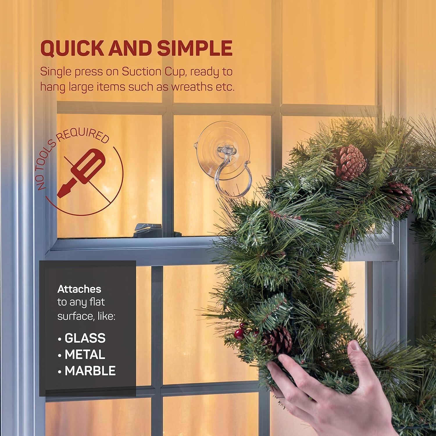 Paradigms Interiors Christmas Wreath Hanger For Glass Front Door set Of ...