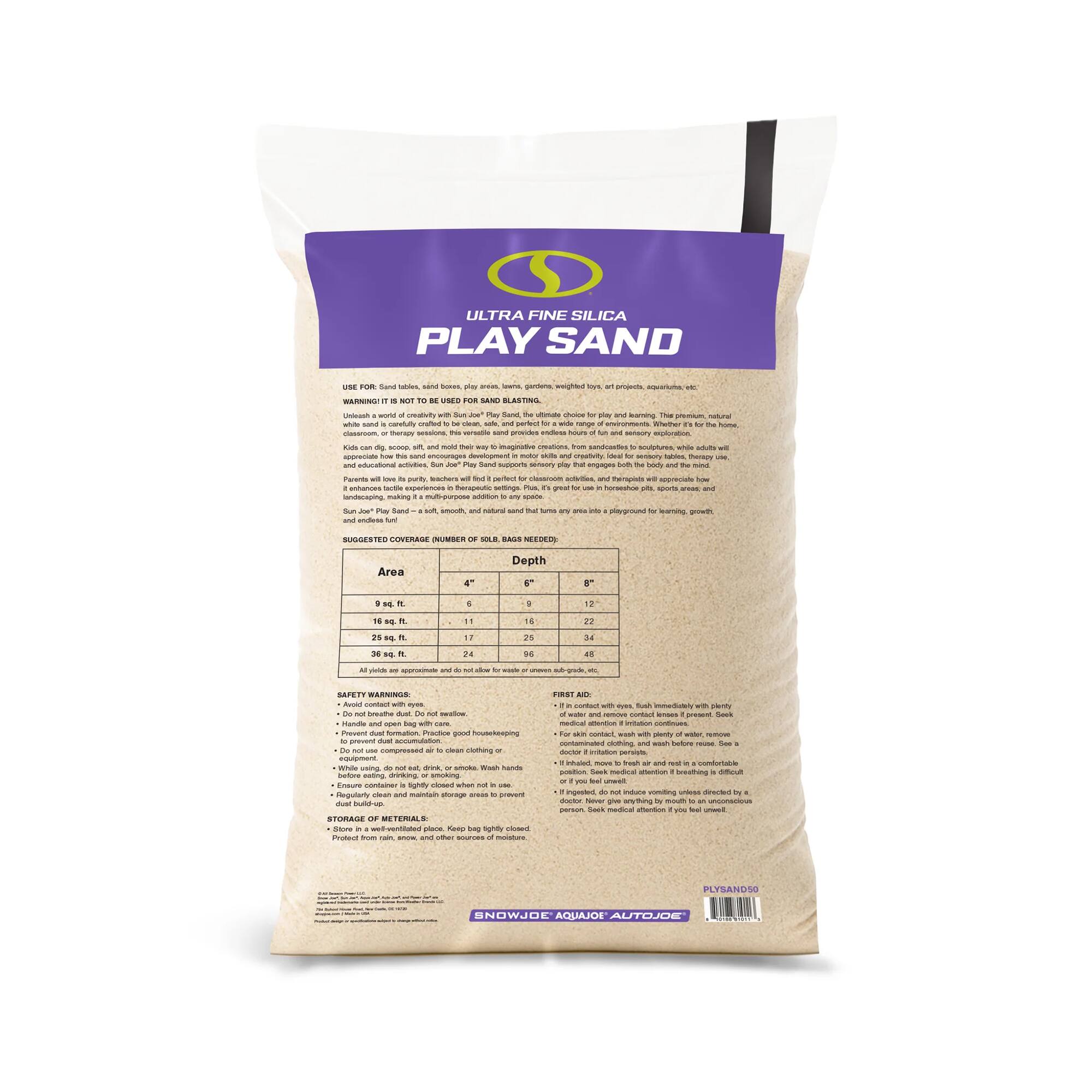 Sun Joe Ultra Fine Silica Play Sand, Sandboxes & Sensory Tables, 50 lbs ...