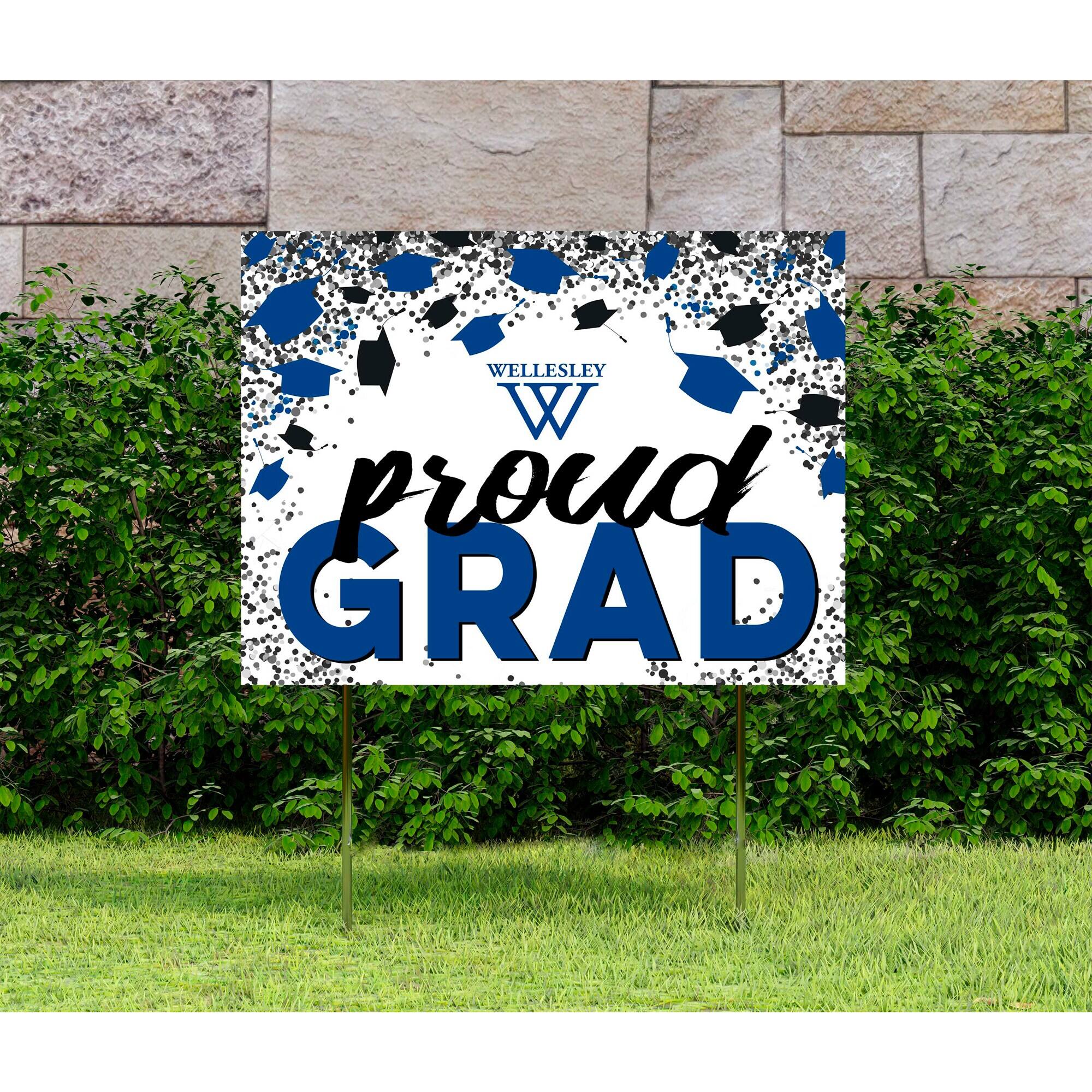 Jardine Wellesley Blue 18" x 24" Proud Grad Yard Sign White 200047355 ...