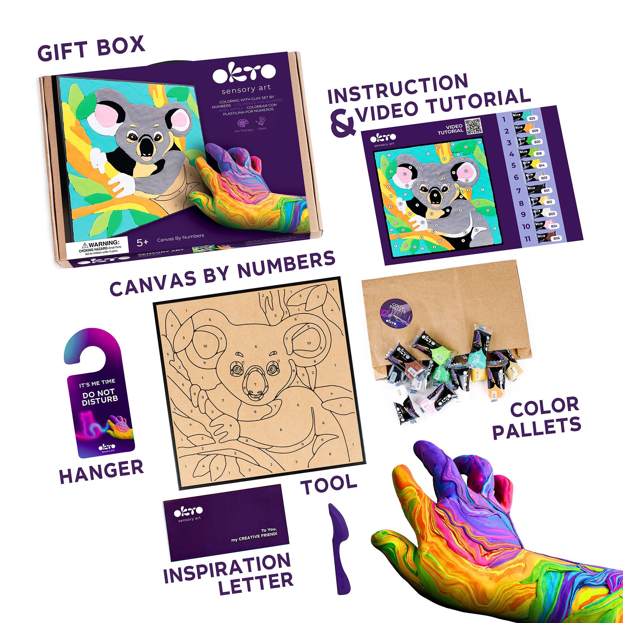 OKTO Clay by Numbers Kit Koala, 11.4" x 11.4" 20028 - Best Buy