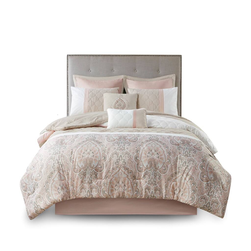 Gracie Mills Ronny 8 Piece Damask Inspired Comforter Set Blush 4220 ...