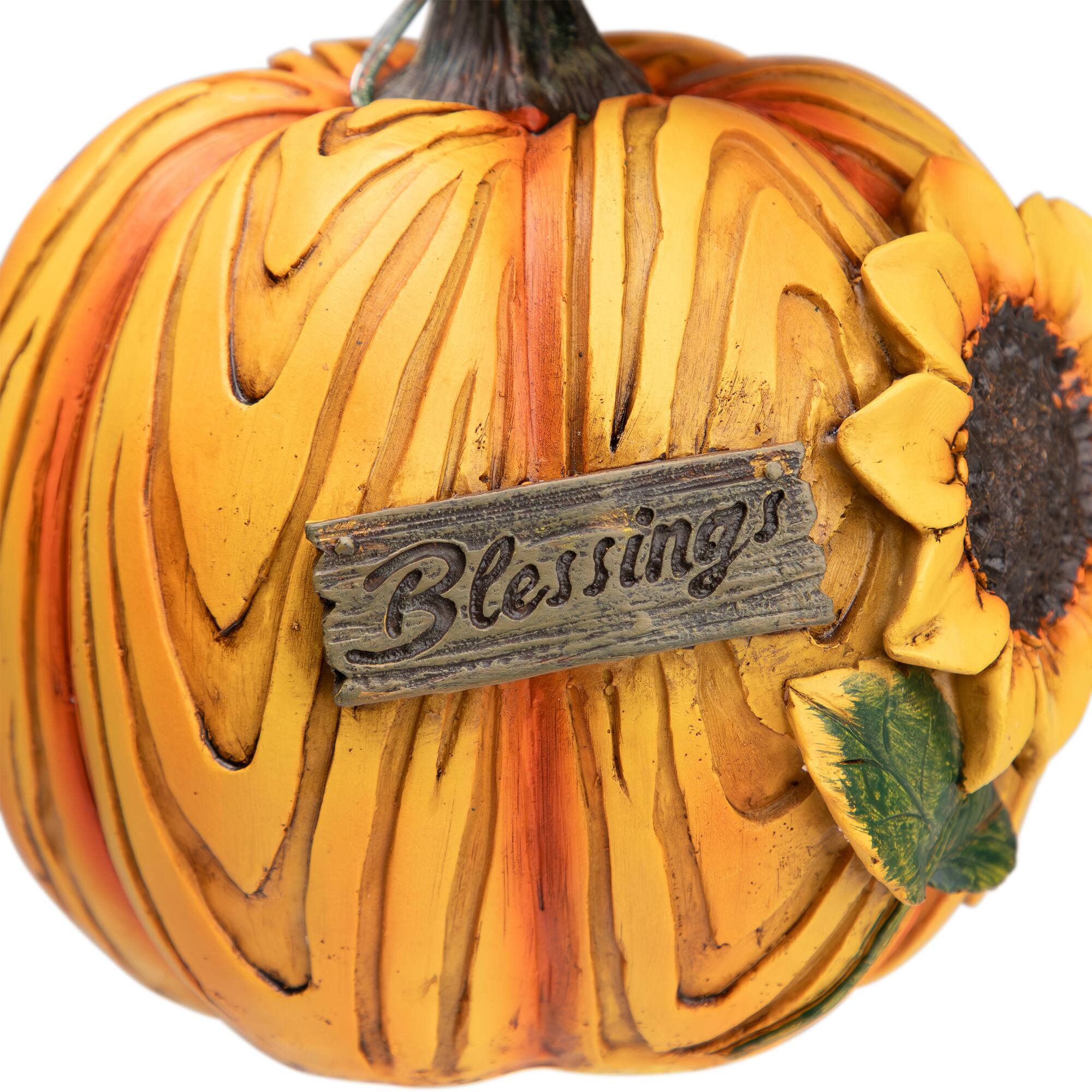 Northlight Sunflower Blessings Pumpkin Fall Harvest Decoration 7 ...