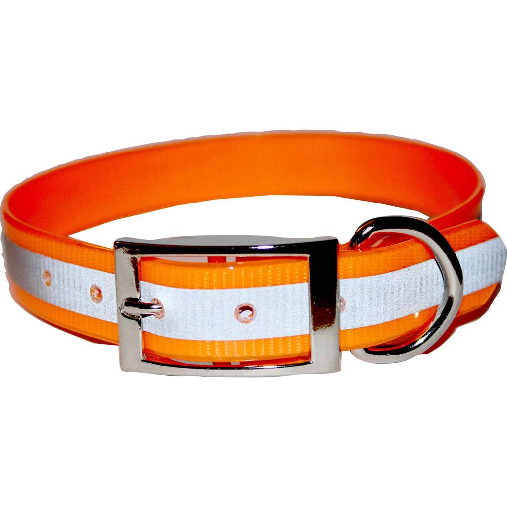 Front. Omni Pet - Sunglo Reflective Dog Collar - Orange.