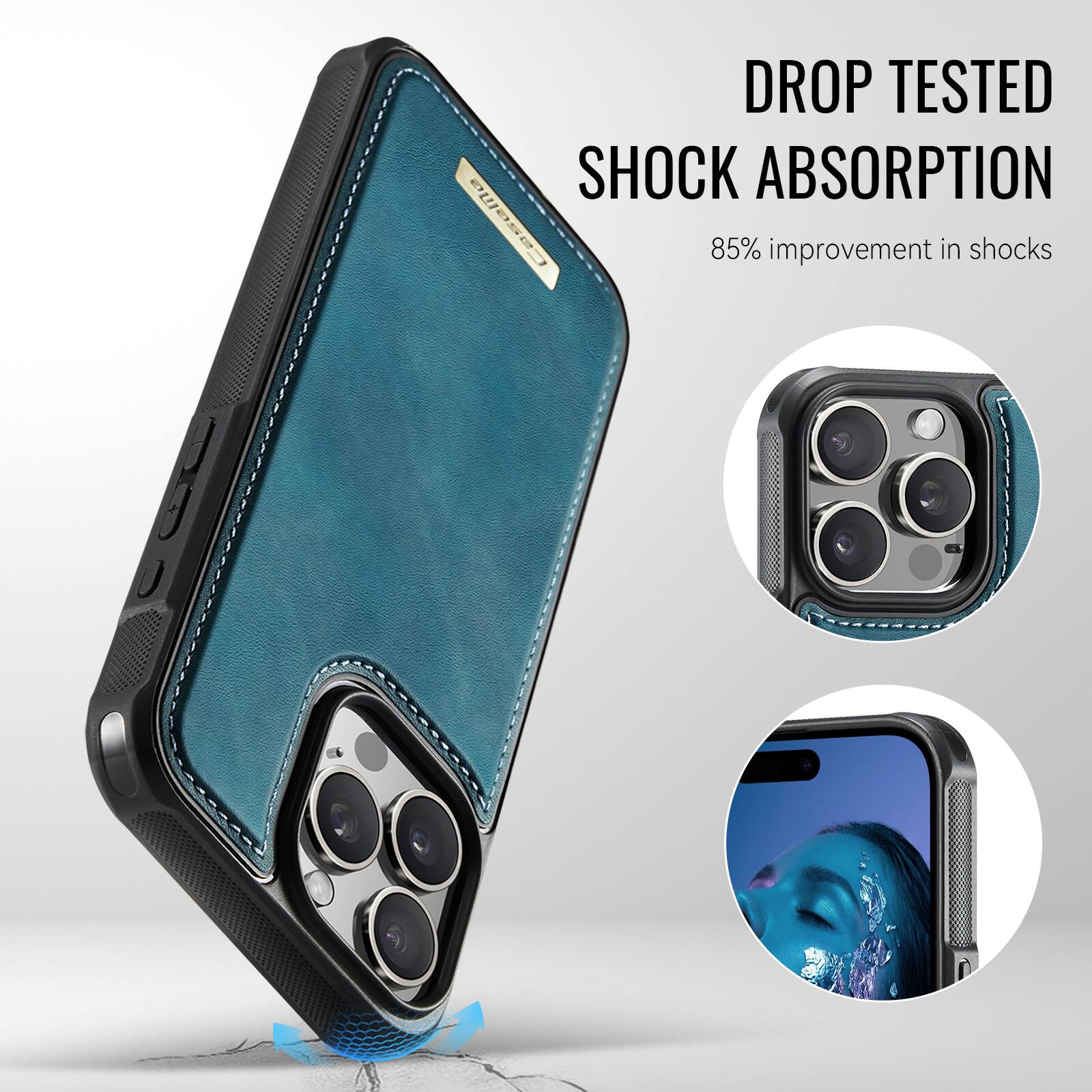 Dteck PU Leather Texture Case for Apple iPhone 16 Pro, Elegant Slim ...