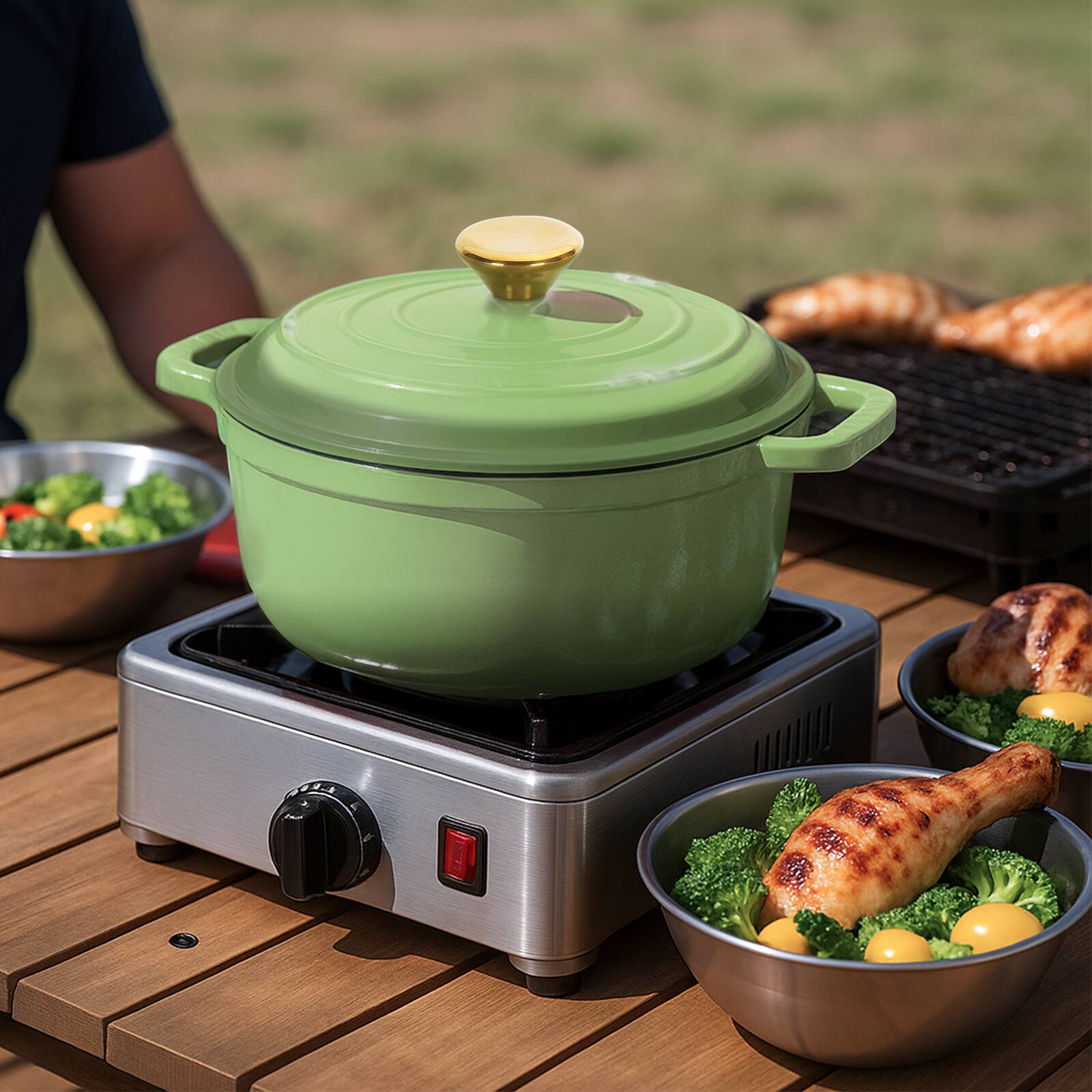 Winado 5QT Dutch Oven Enameled Cast Iron Bread Oven with Lid for ...