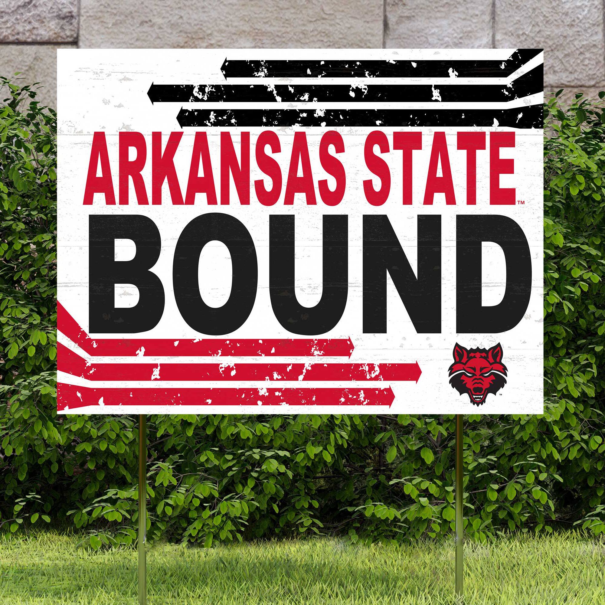 Jardine Arkansas State Red Wolves 18'' x 24'' Bound Yard Sign White ...