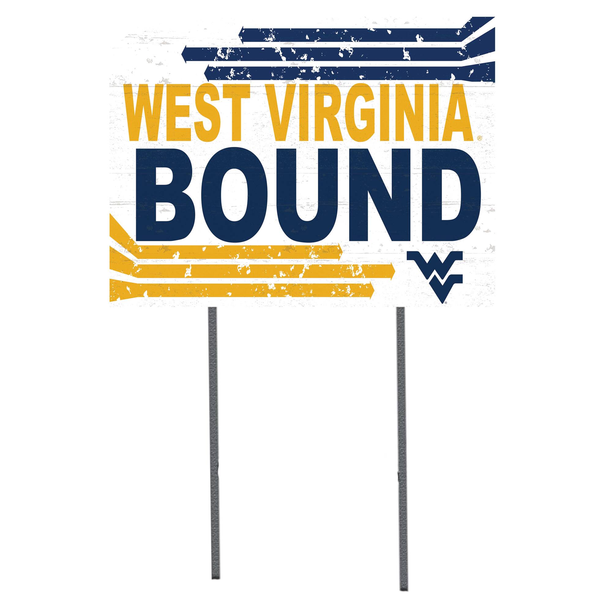 Jardine West Virginia Mountaineers 18'' x 24'' Bound Yard Sign White ...