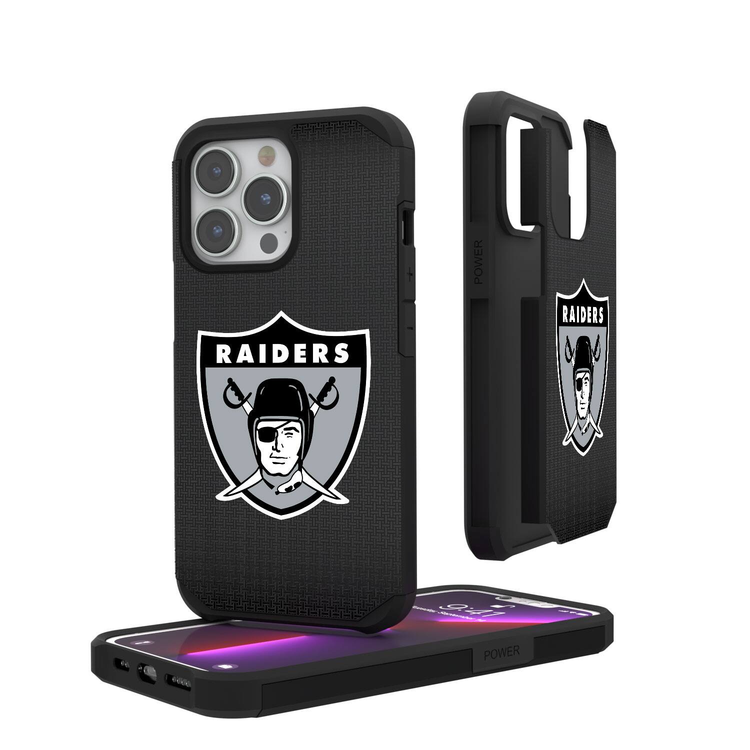 Keyscaper Oakland Raiders Linen Logo iPhone Rugged Case 14 Black ...