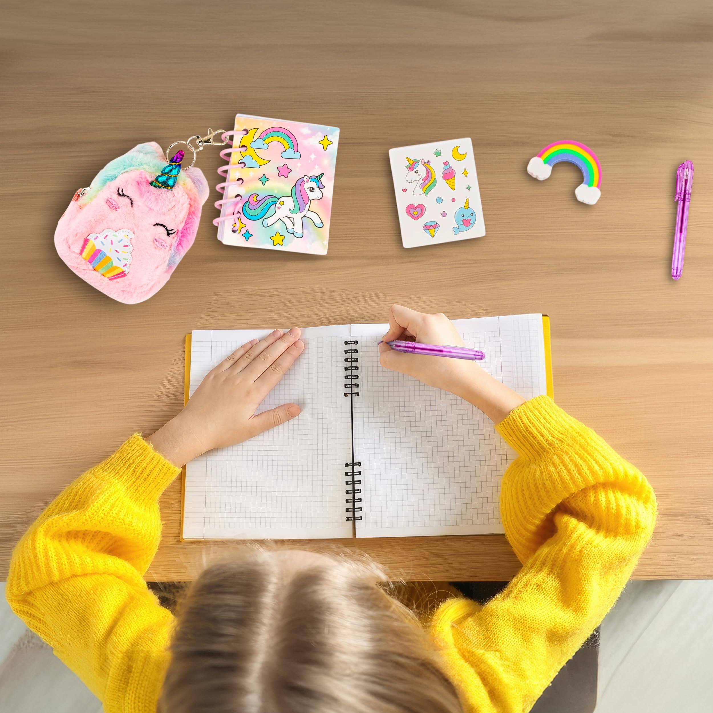 Cozy Serene Unicorn Mini Backpack With Stationery Set Includes Notebook ...