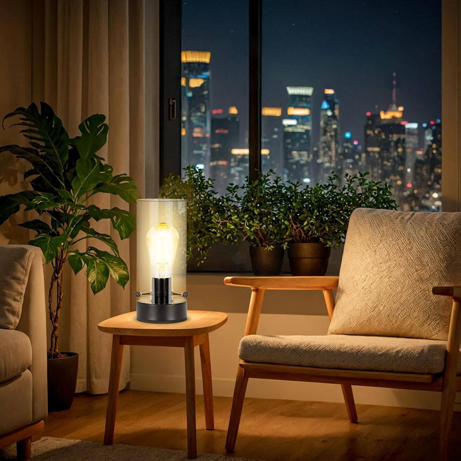 Stamp n Camp Touch Table Lamp for Bedroom Modern Glass Lamp Bedside ...