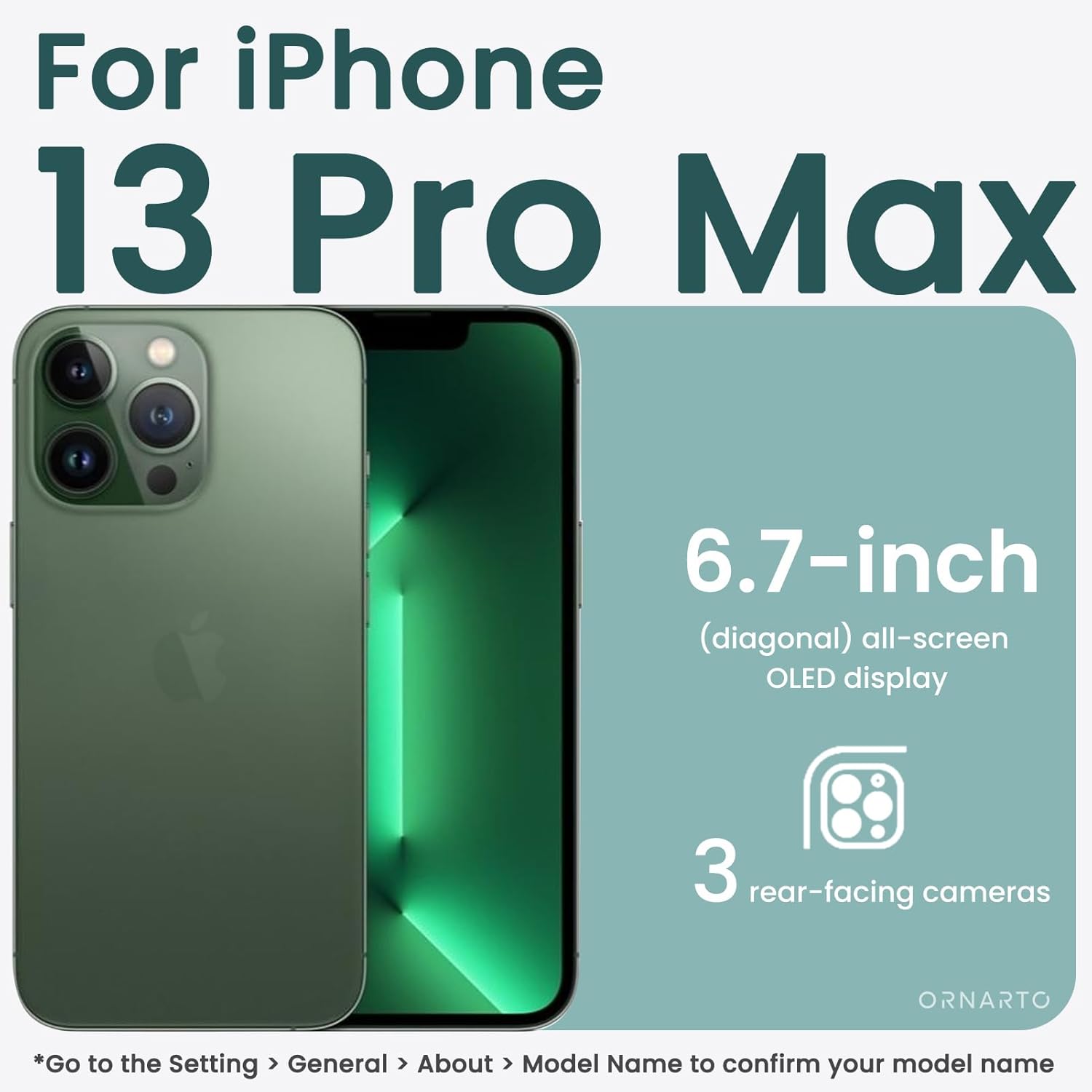 Ornarto Compatible with iPhone 13 Pro Max Case 6.7", Slim Liquid ...