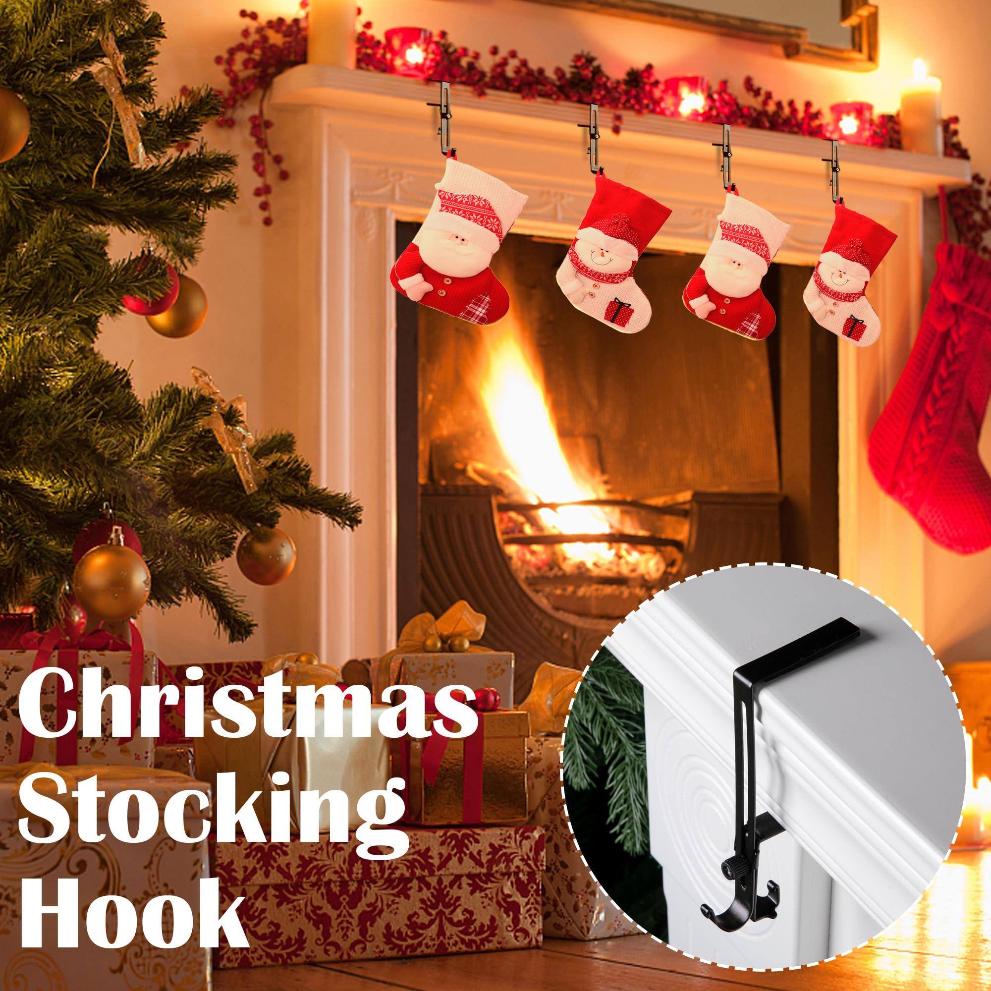 Paradigms Interiors 4 Christmas Stocking Holders For Mantle Adjustable Fireplace Hangers Metal ...