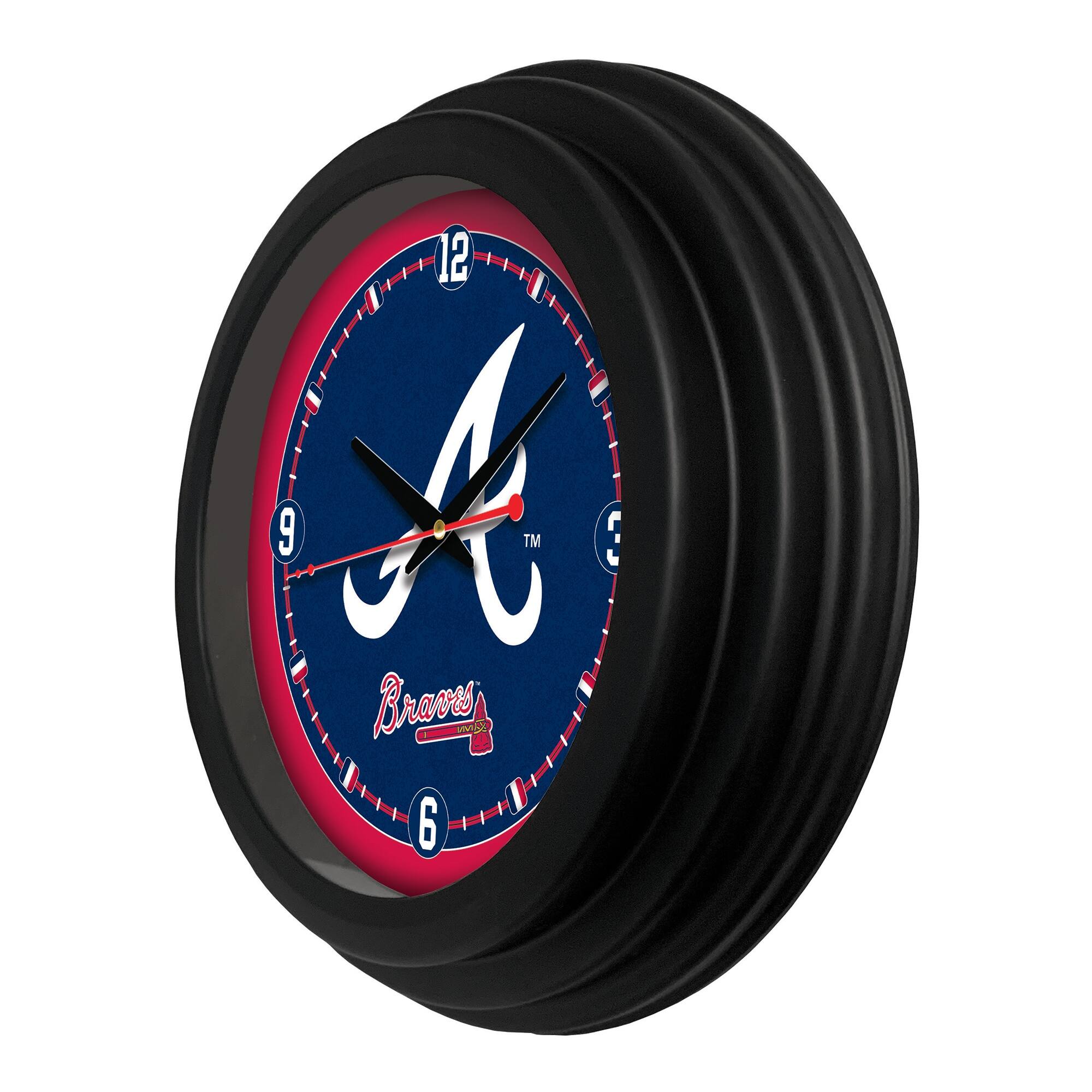 Holland Bar Stool Co. Atlanta Braves 15" Traditional Wall Clock Black ...