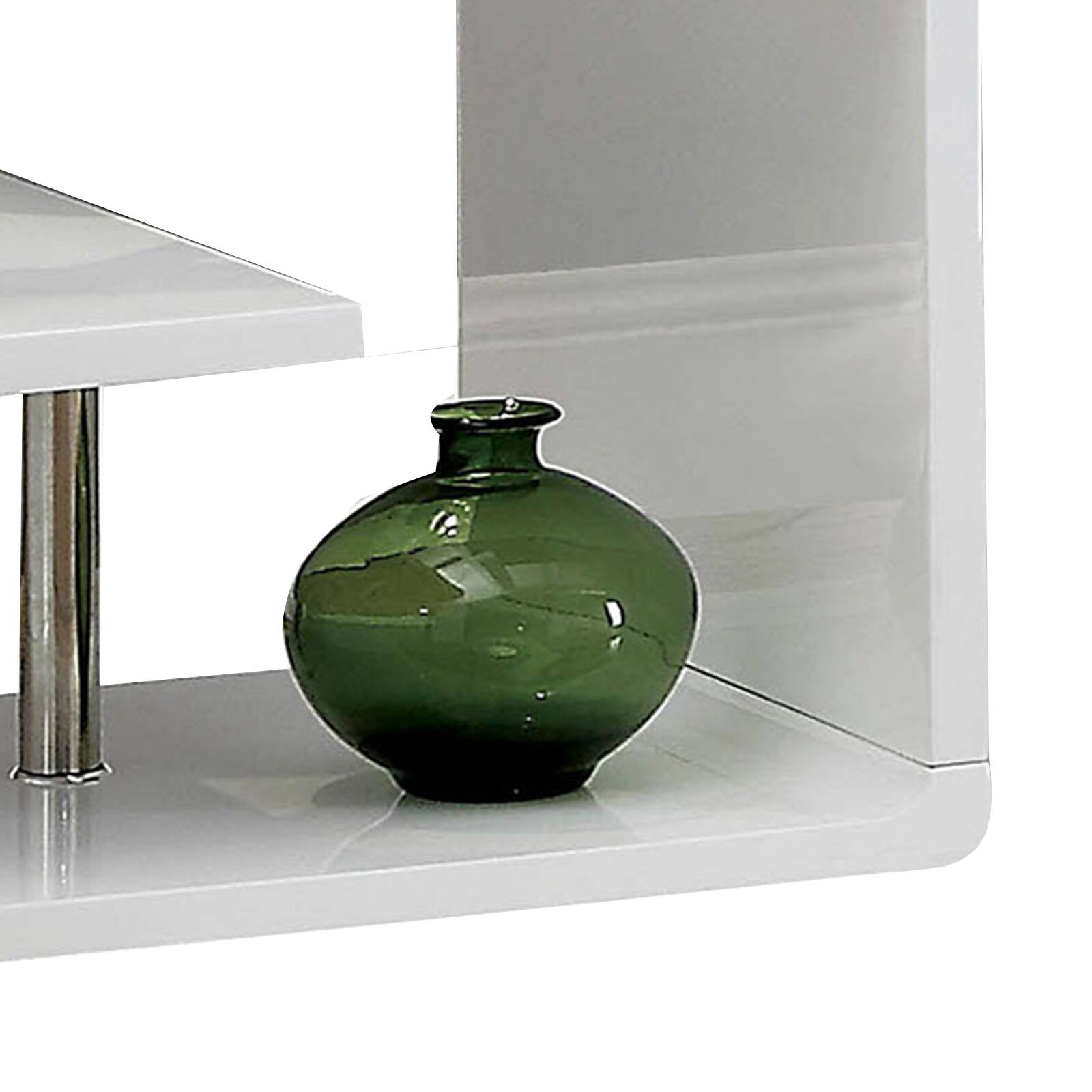 Manhattan Lane Contemporary End Table with Multi Level Curled Open ...