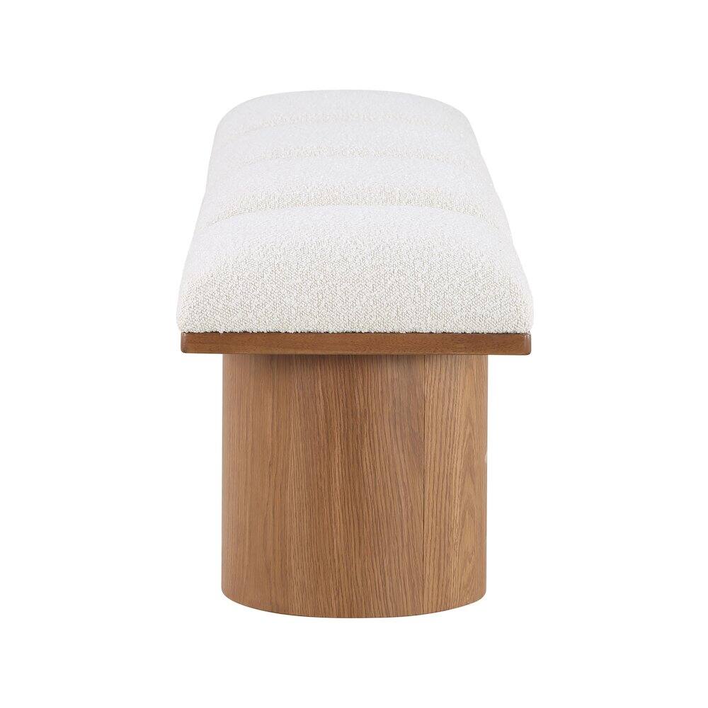 Meridian Furniture Pavilion Bench Cream Boucle Fabric 467Cream-4B ...