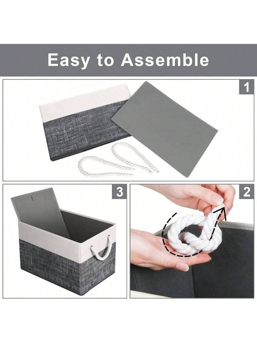 Live At Space Storage Bins 3 Pack Foldable Baskets Organizing Toys ...