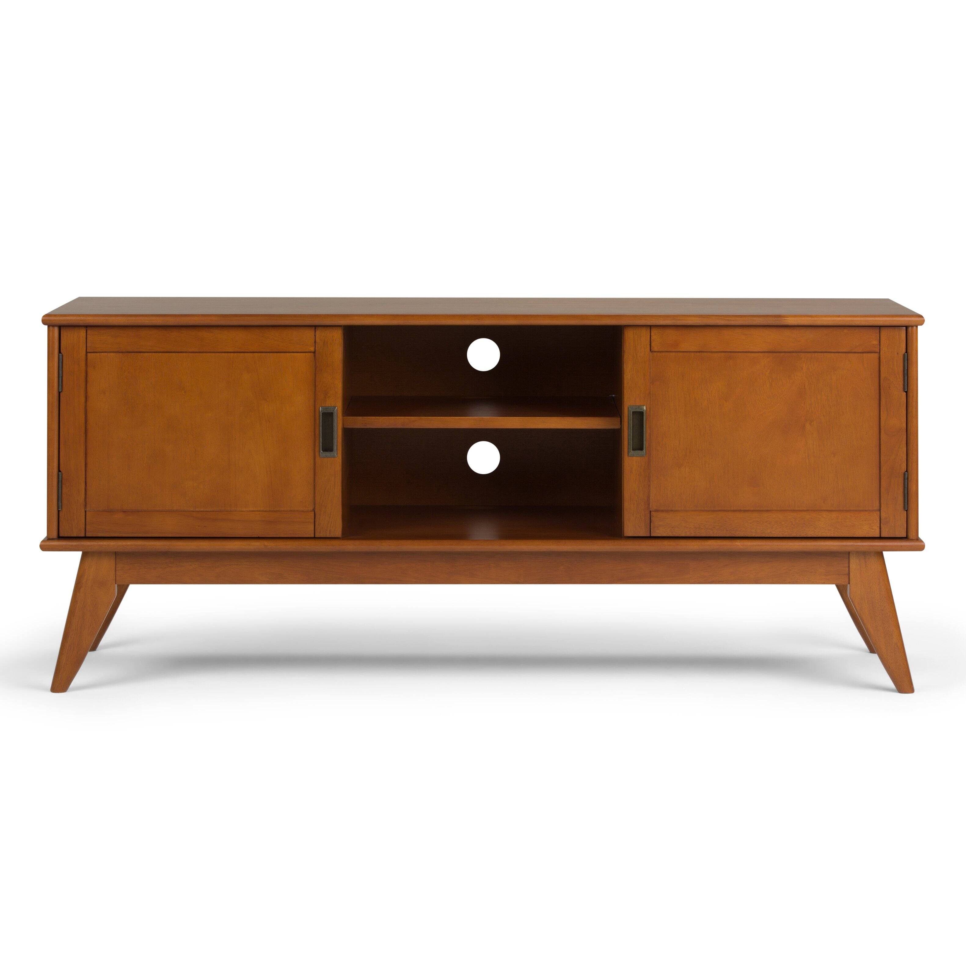 Simpli Home Draper 60 inch TV Stand with 22 inch Bookcases (Set of 3 ...