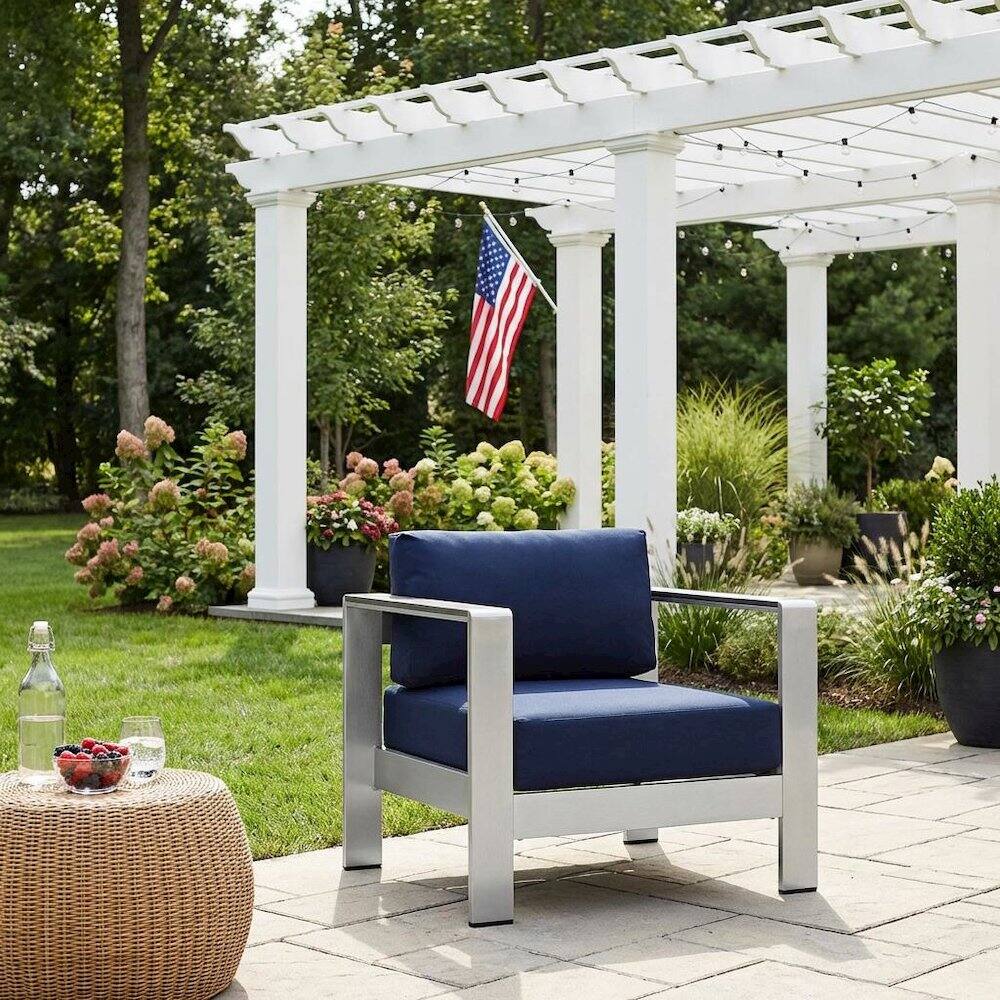 Outdoor Escape Outdoor Aluminum Armchair For Patio Lounge With ...