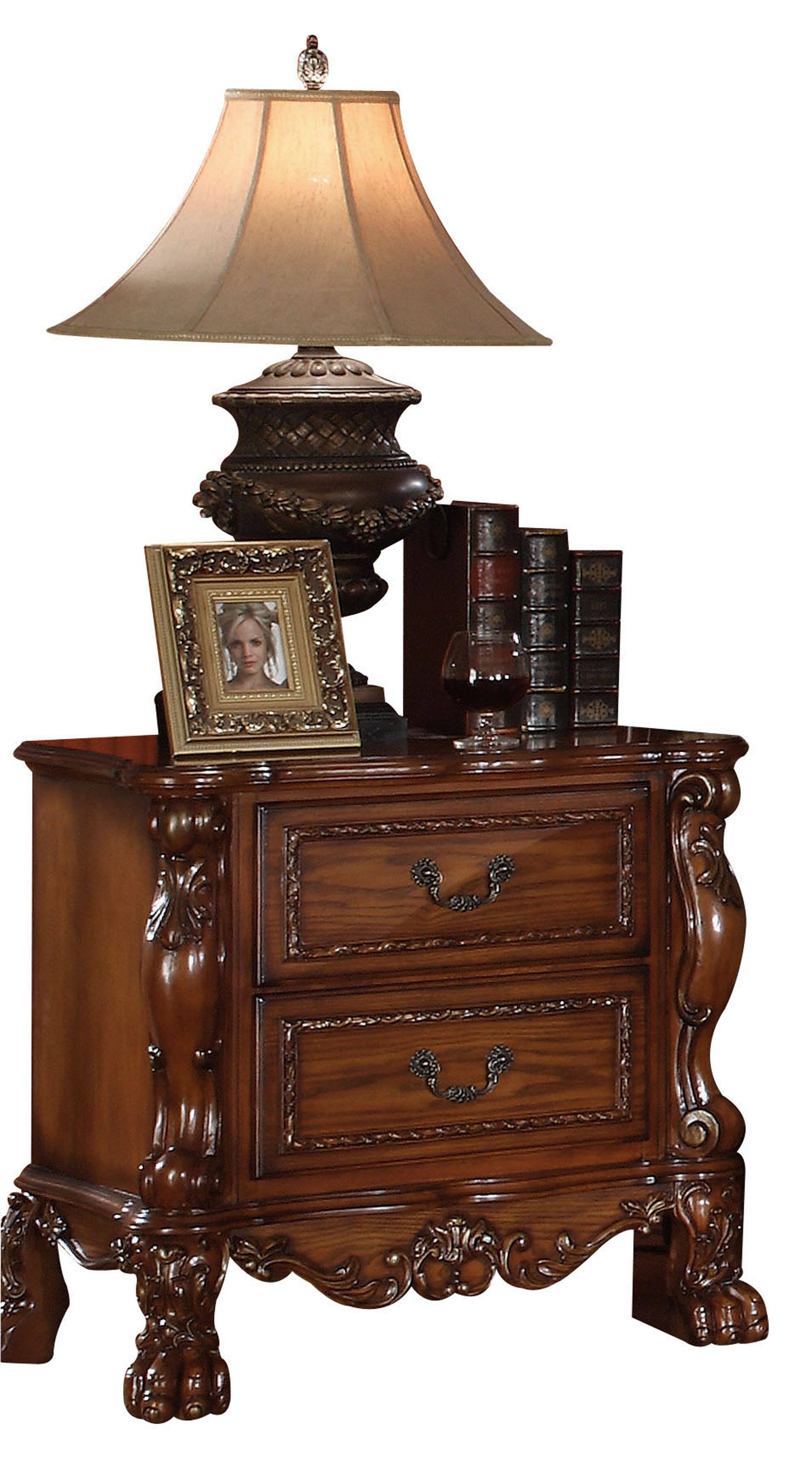 Tiramisubest Elegant Cherry Oak Nightstand with 2 Drawers Red ZSJ125 ...
