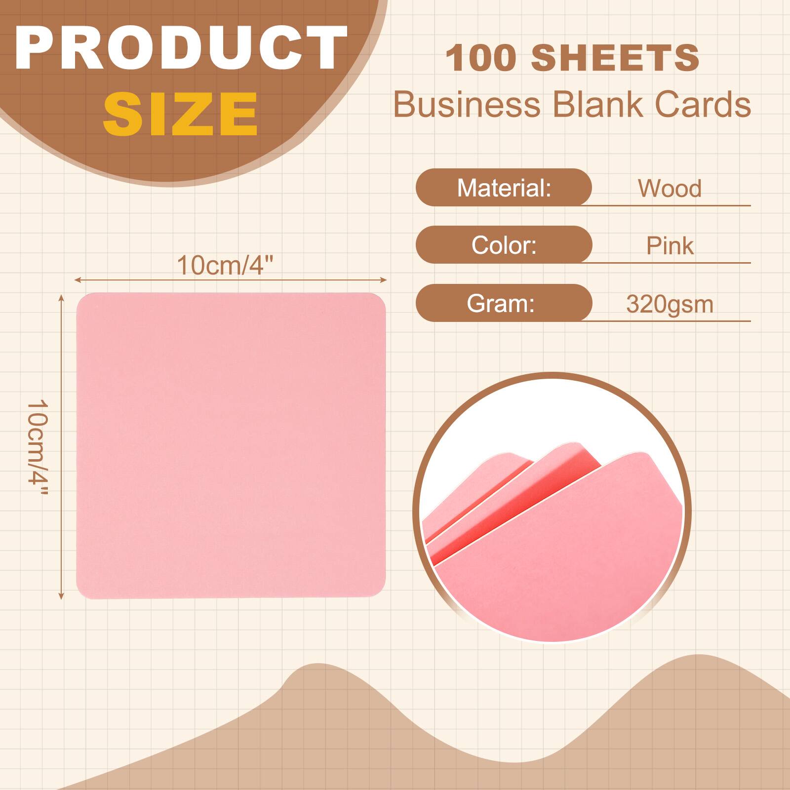 Unique Bargains 4x4" Large Blank Cardboard Message Cards, 100 Sheets ...