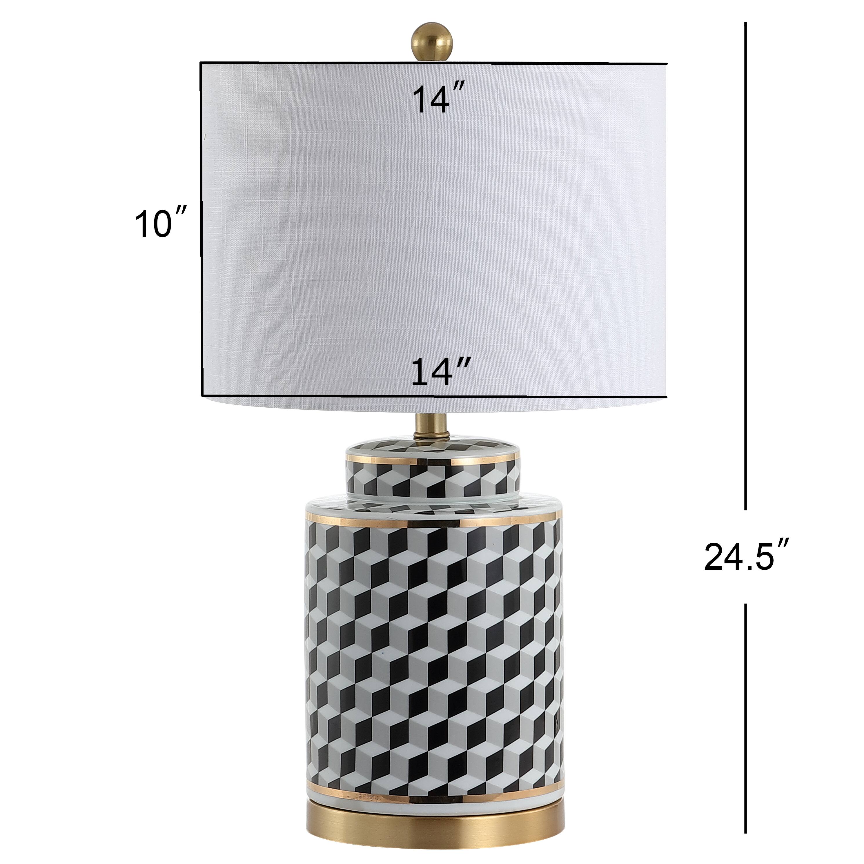 Jonathan Y Ellie 24.5" Tumbling Block Ceramic/Metal LED Table Lamp ...
