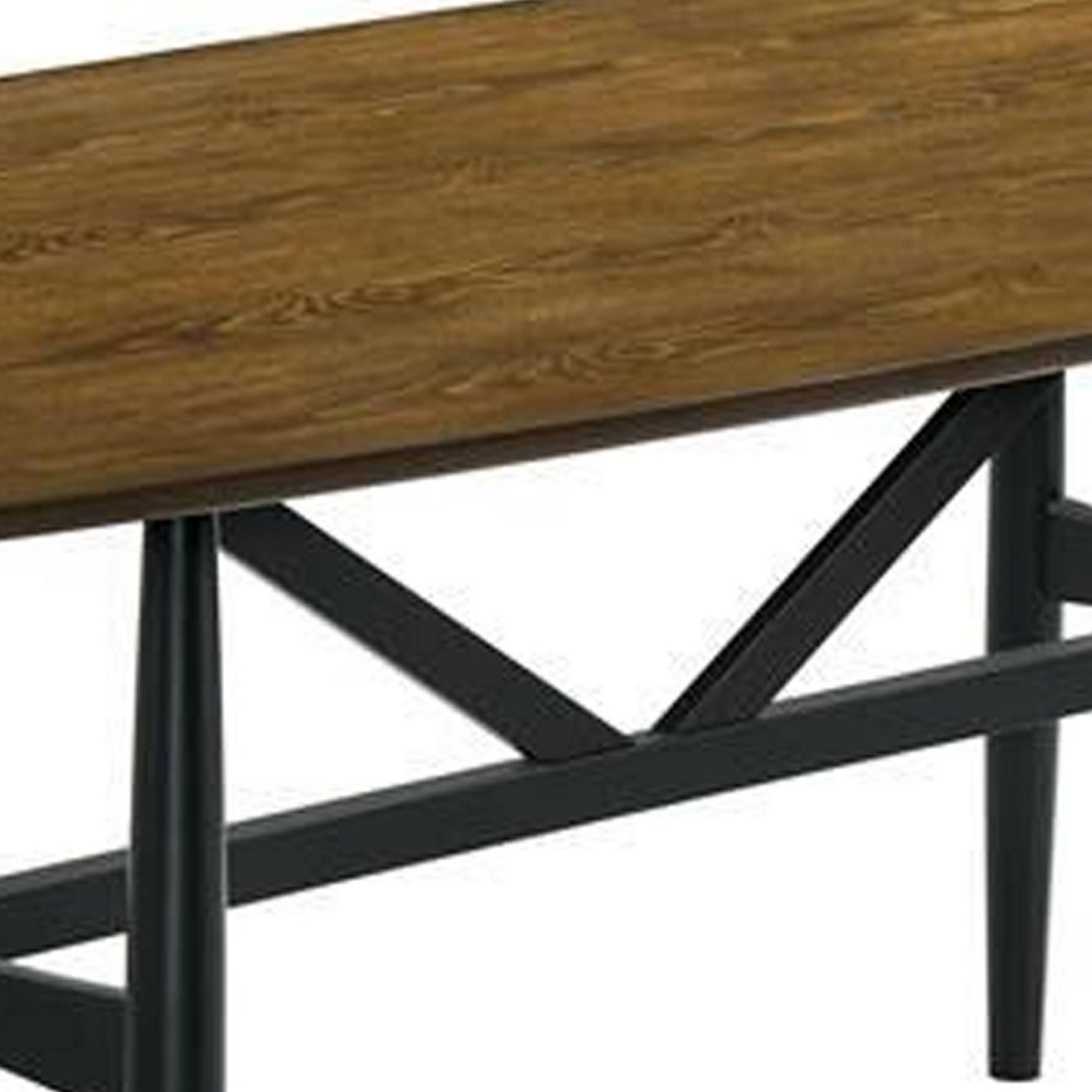 Manhattan Lane Riera 72 Inch Two Tone Dining Table, Brown Plank Top ...