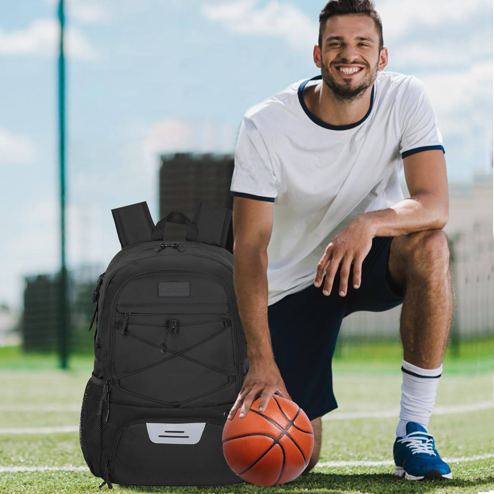 Cozy Serene Basketball Bag Backpack With Ball Holder Shoes Compartment ...