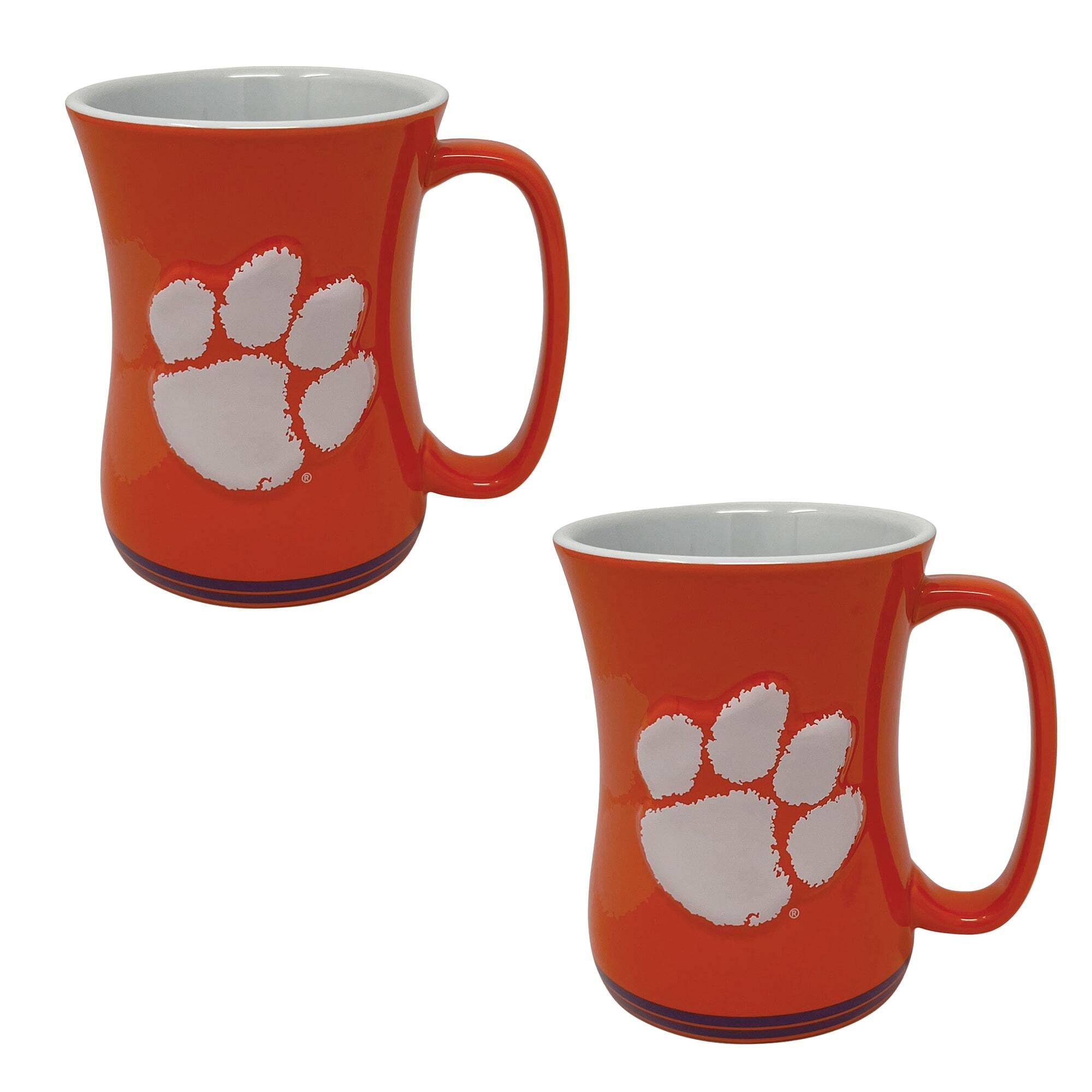 Indigo Falls Clemson Tigers 16oz. Sculpted Barista Mug Two Pack Orange ...