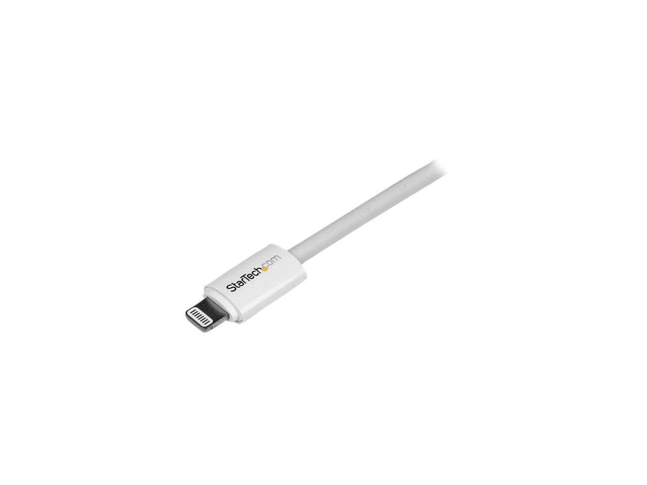 StarTech.com 2m White Lightning to USB Cable Charge/Sync for iPhone ...