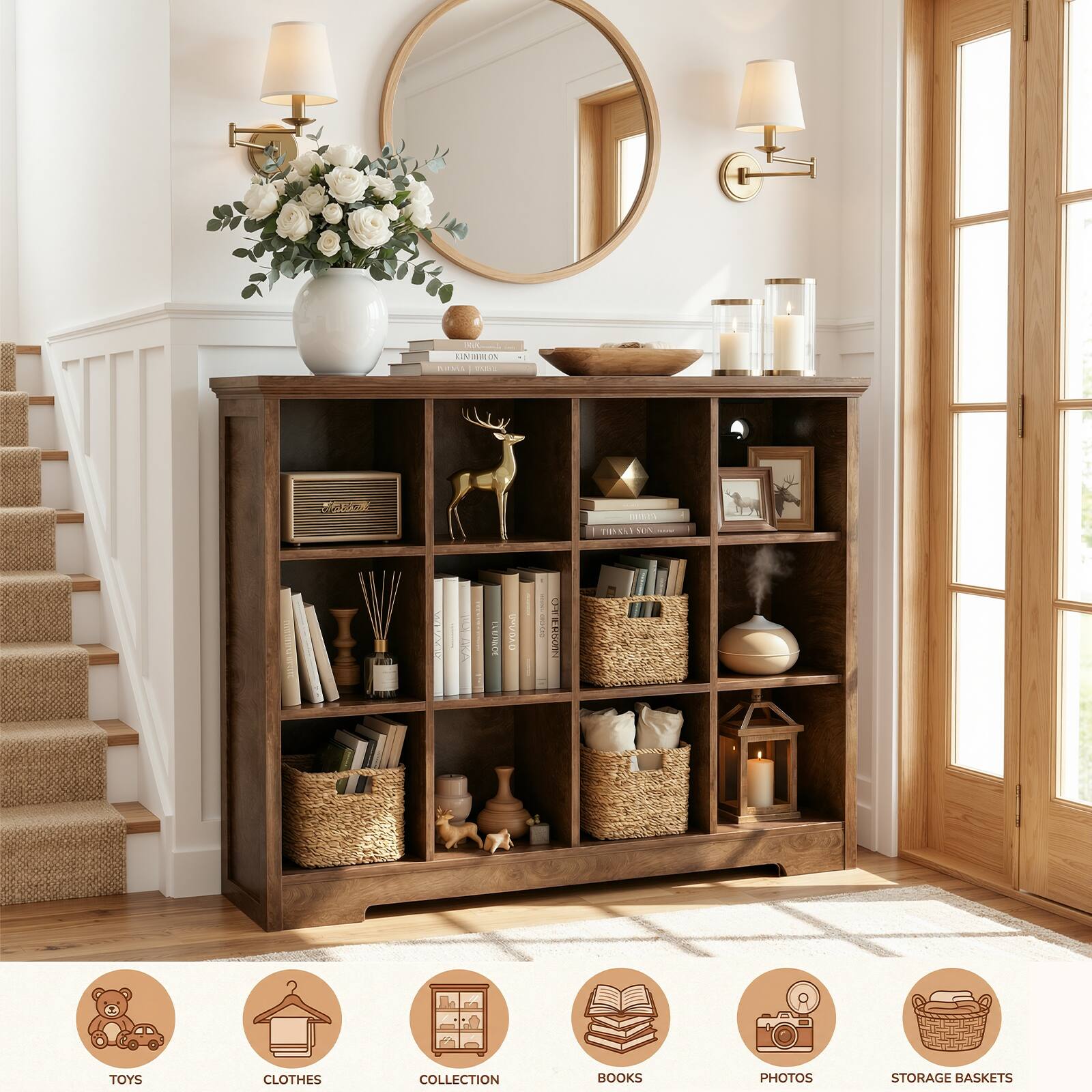 Aheaplus 12 Cube Organizer with Power Outlets, 3 Tier Cube Storage ...