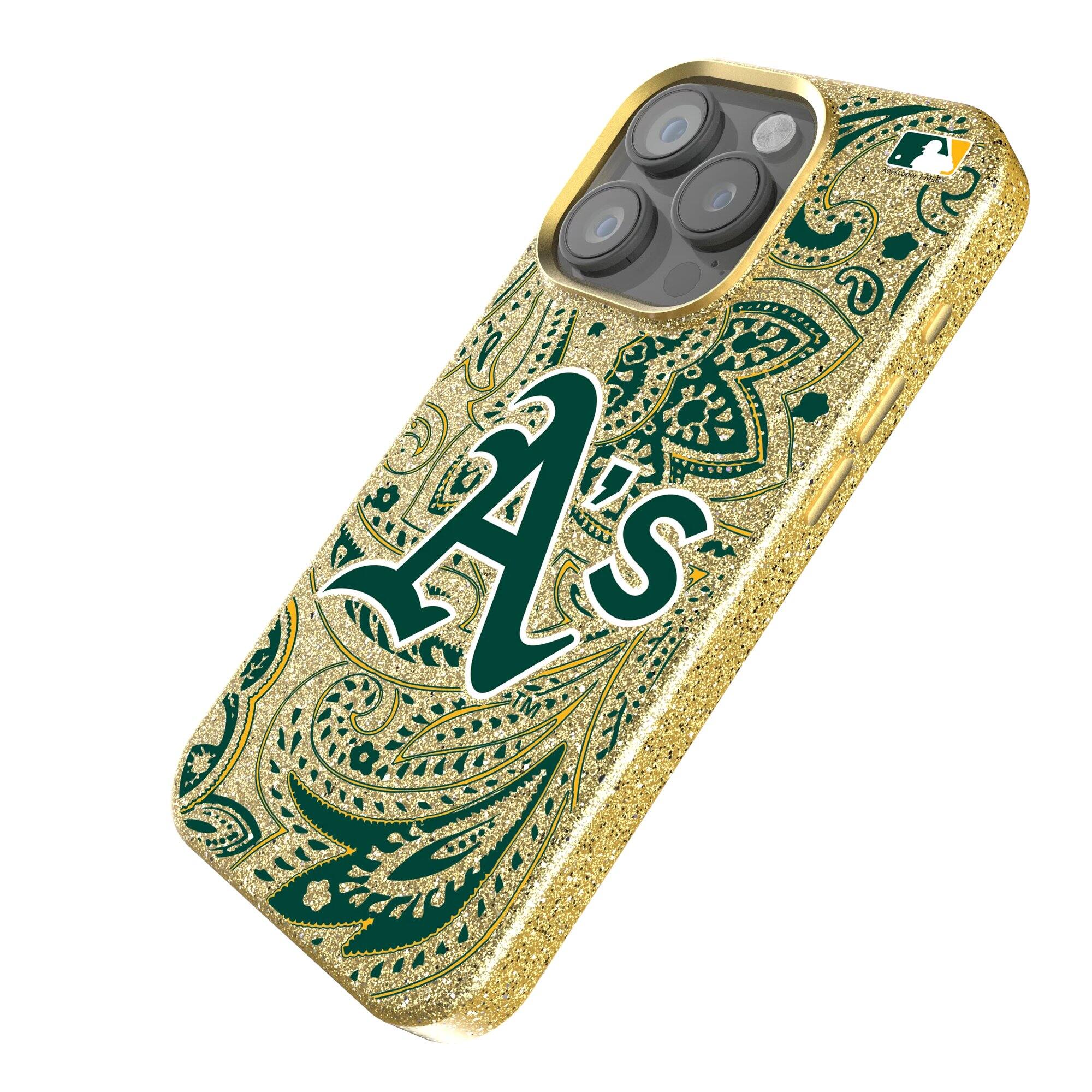Keyscaper MLB Athletics Paisley Bling iPhone Case 16 Pro Gold 202134323 ...