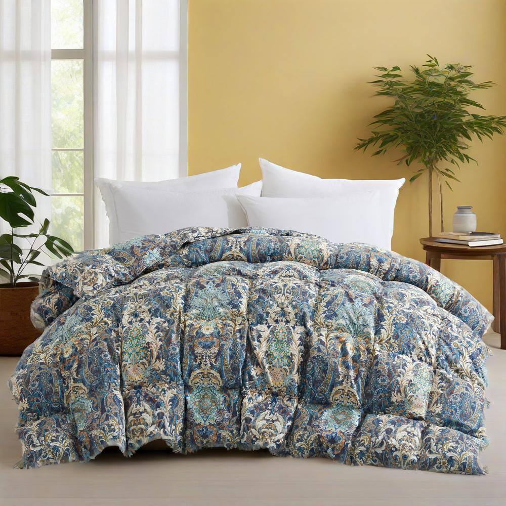 Peace Nest All Season Goose Feather Fiber Comforter Duvet Vintage Style ...