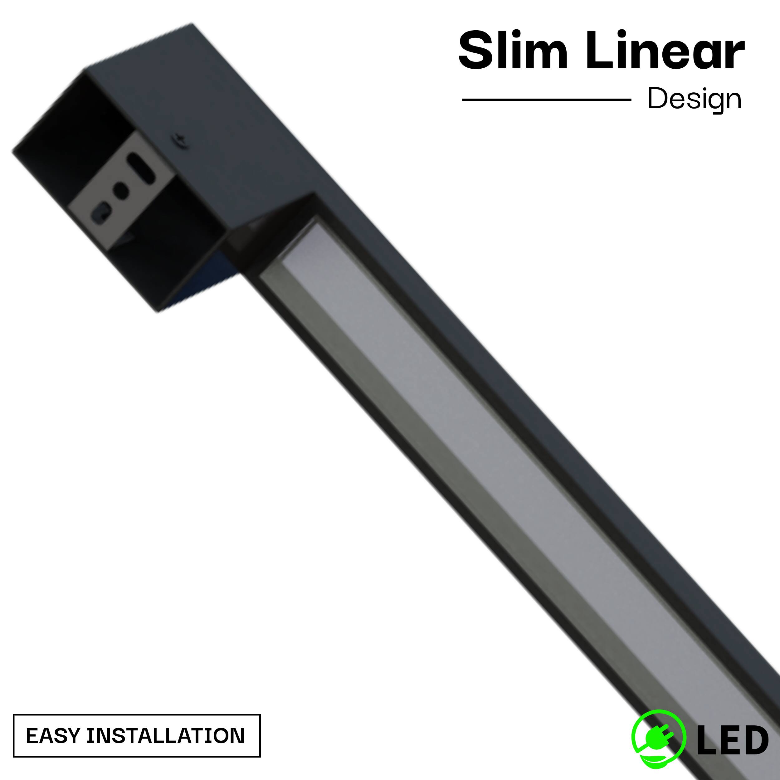 LEEKI Modern Outdoor LED Slim Linear Wall Sconce – Adjustable 3000K ...