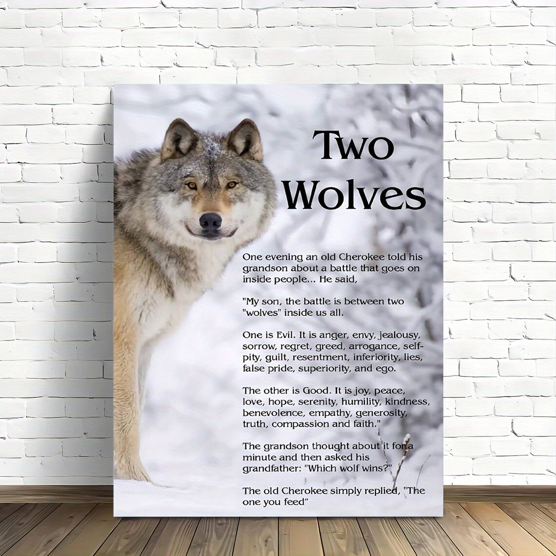 blue 1pc Canvas Painting with Wood Frame, Wolf Frame Painting ...