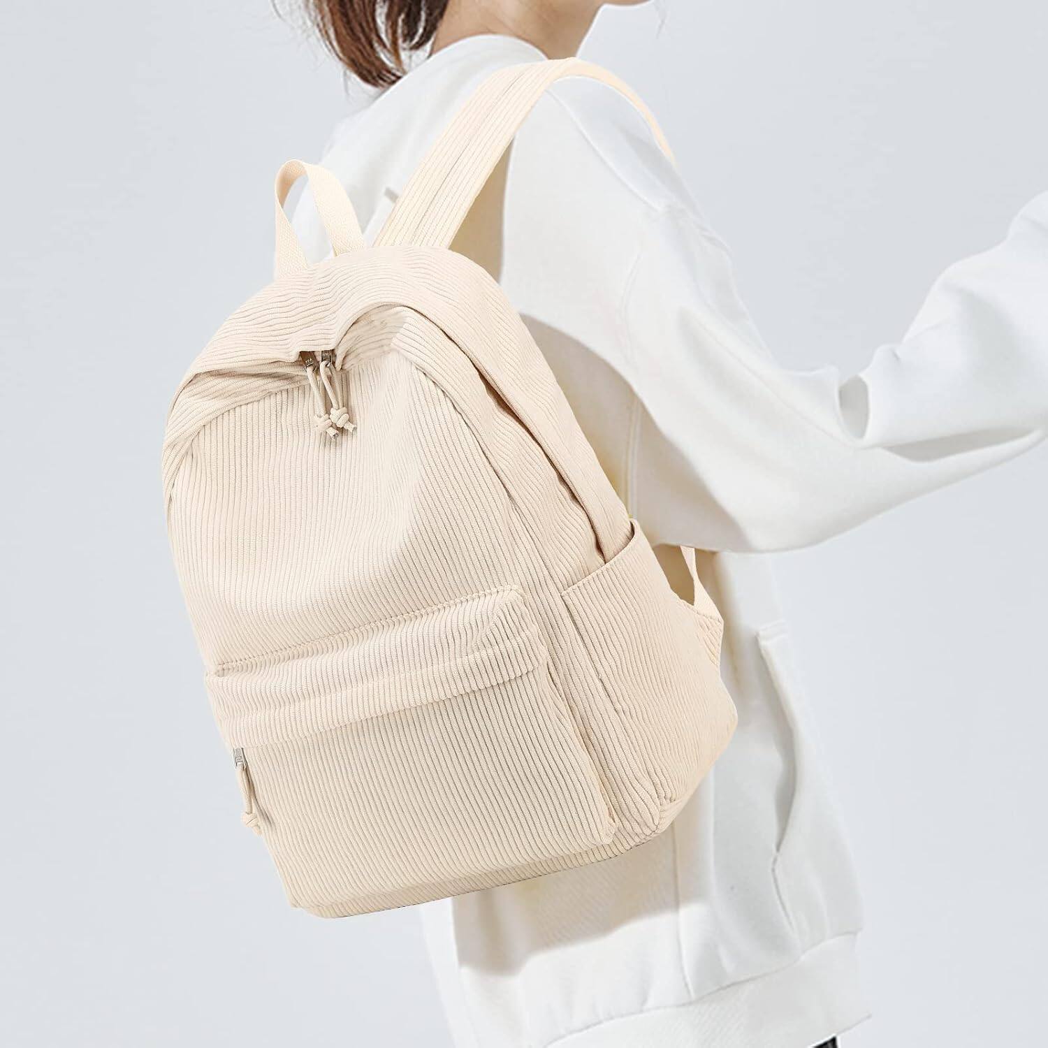 Live At Space School Backpack Teens Large Corduroy Bookbag Lightweight ...