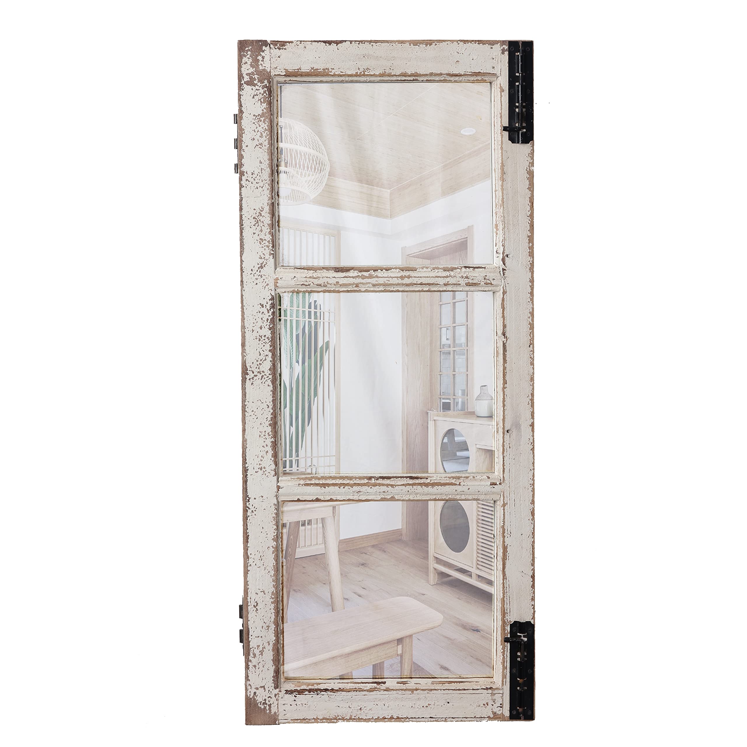 Fabibe Rustic Small Window Pane Mirror Wall Decor 11 X 16 Inches ...