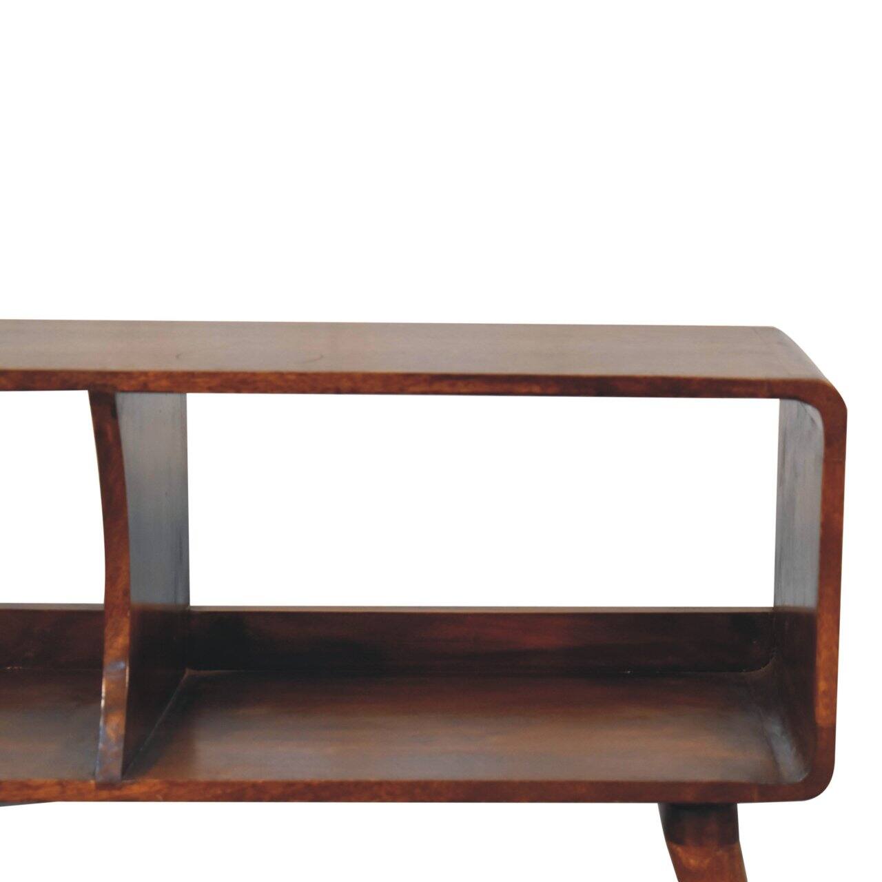 Artisan Furniture Solid Wood Curved Chestnut Double Slot Media Unit, 2 ...