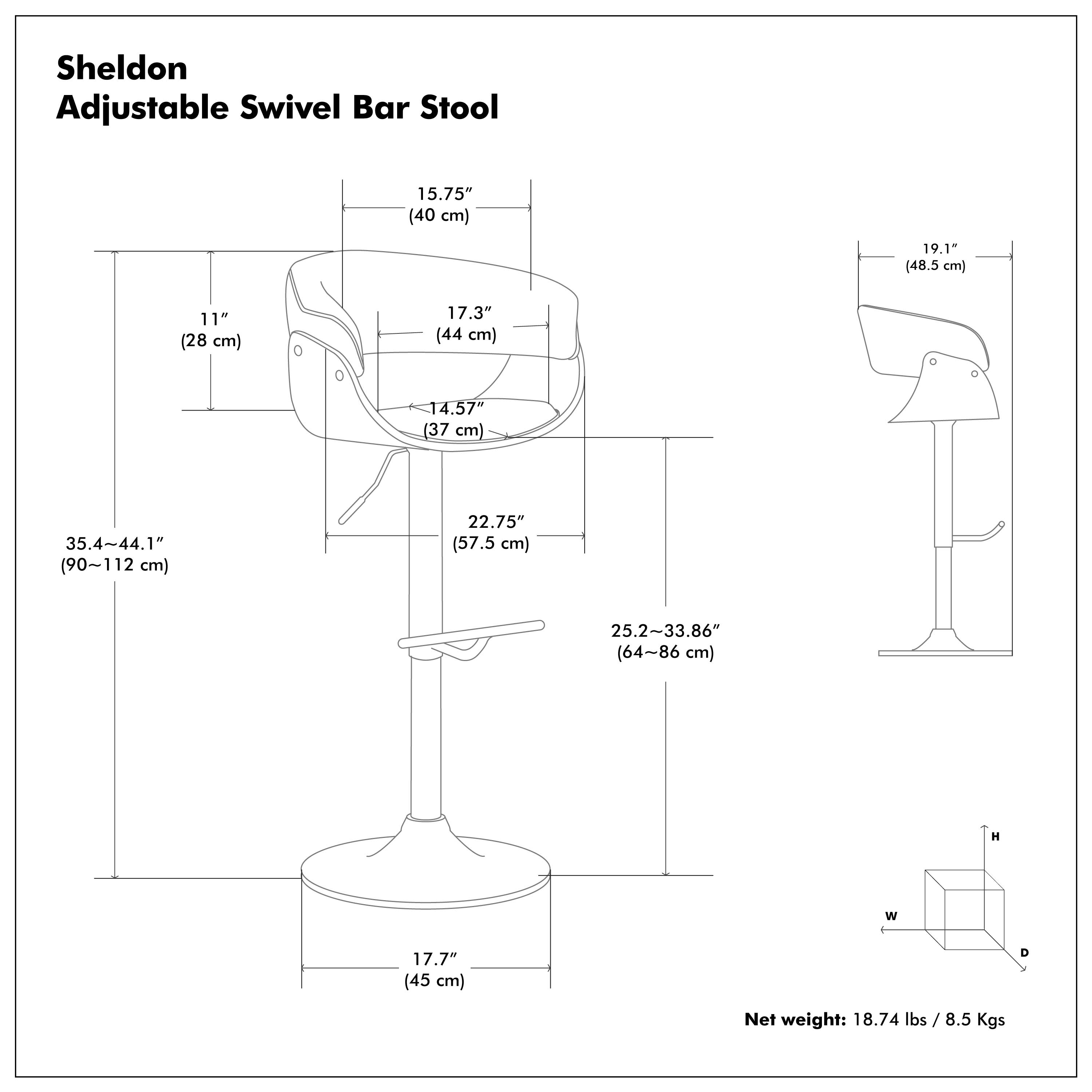 Simpli Home Sheldon Mid Century Modern 34 inch Adjustable Swivel Bar ...