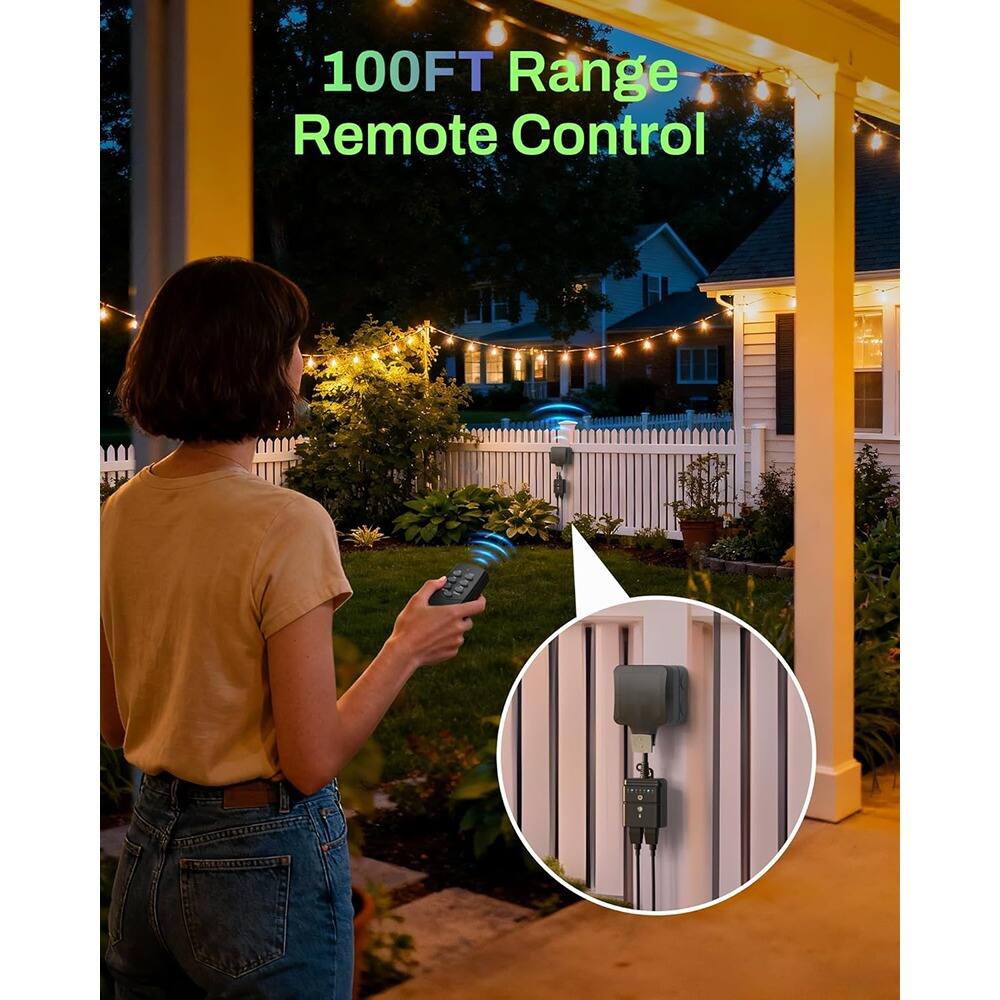 RTMB Outdoor Remote Timer with Dusk to Dawn Sensor and Waterproof ...