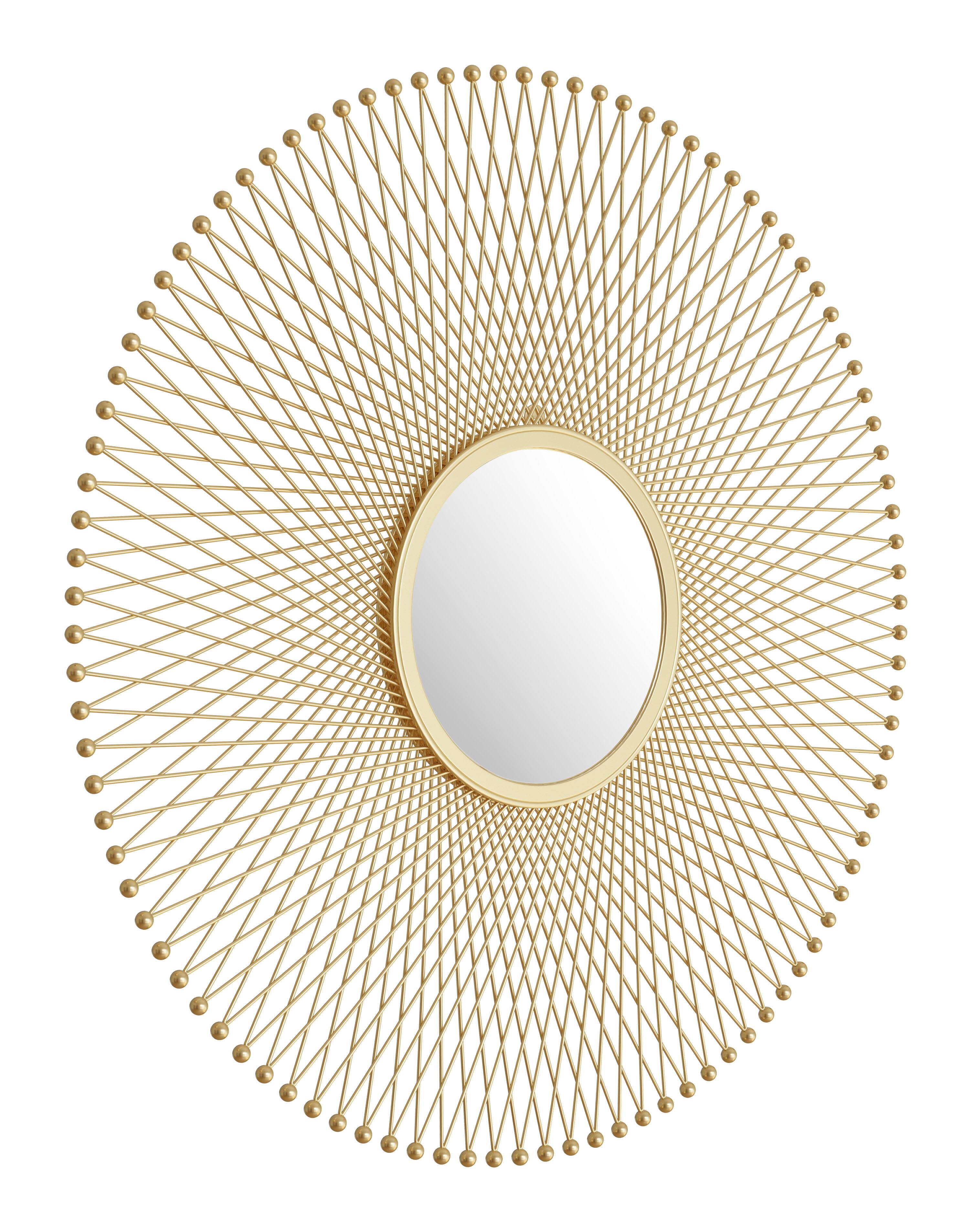 Hivvago Glow Round Mirror Gold A12214 - Best Buy