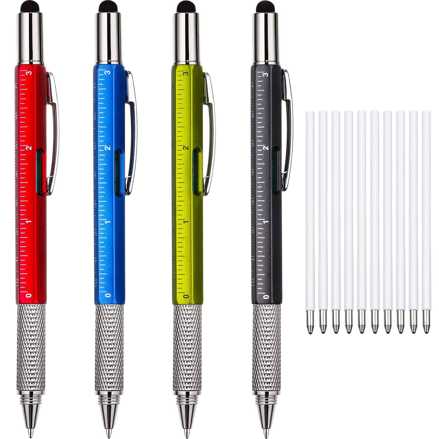 Dapper Styles 4 Multitool Pens 6 In 1 Multi tool Pen Set With Refills ...