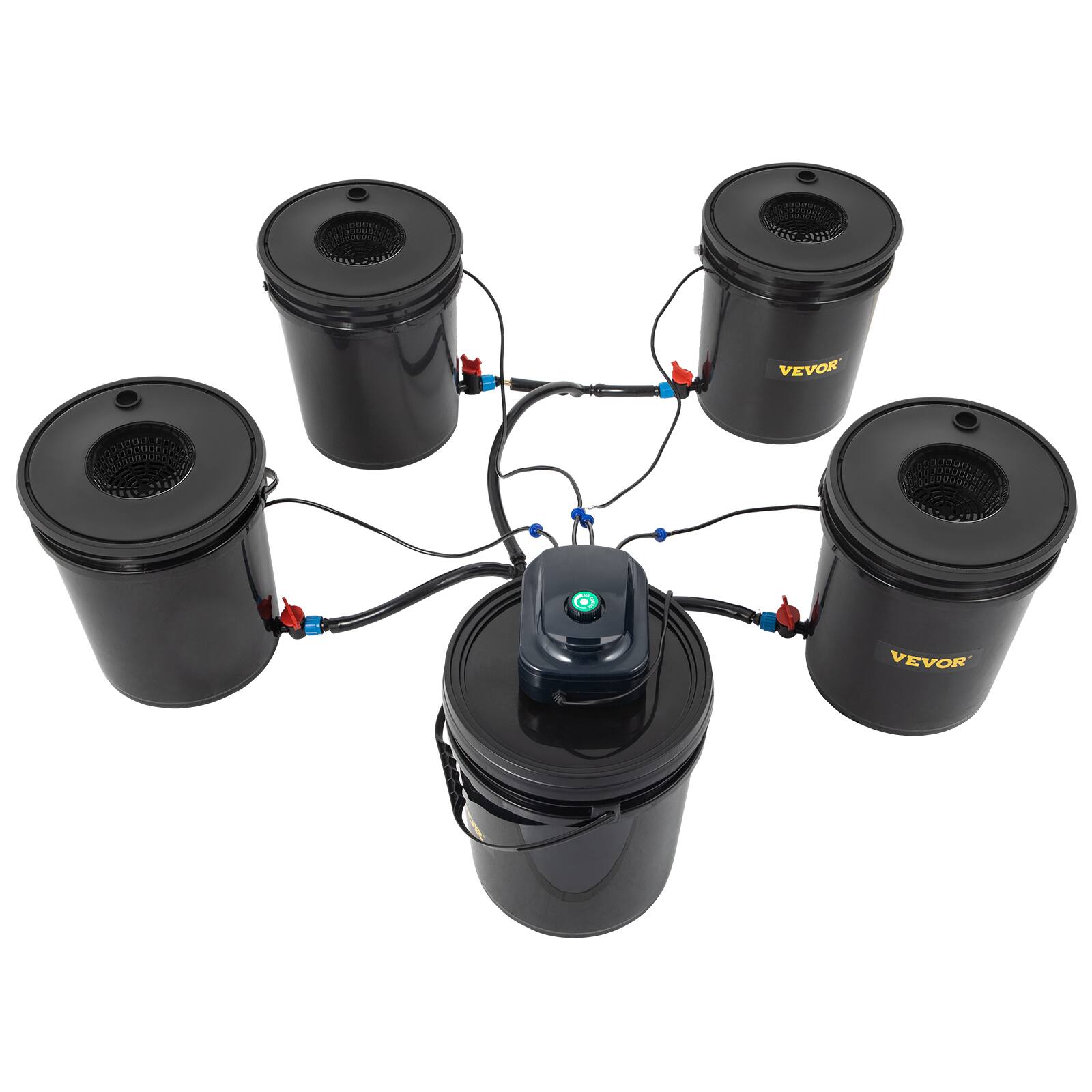 VEVOR DWC Hydroponic System, 5 Gallon 5 Buckets, Deep Water Culture ...