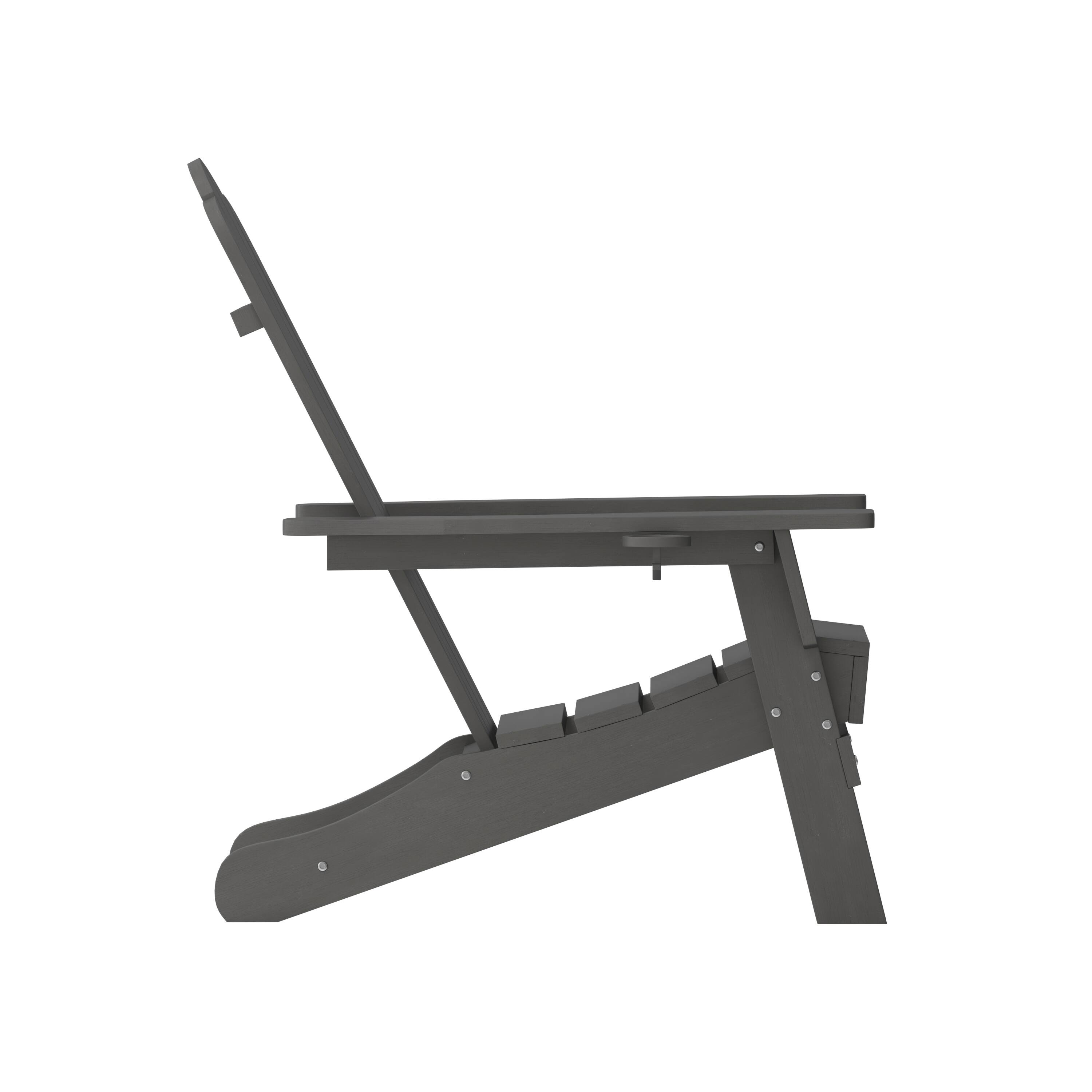Emma + Oliver Tiverton Adirondack Chair with Cup Holder, Weather ...