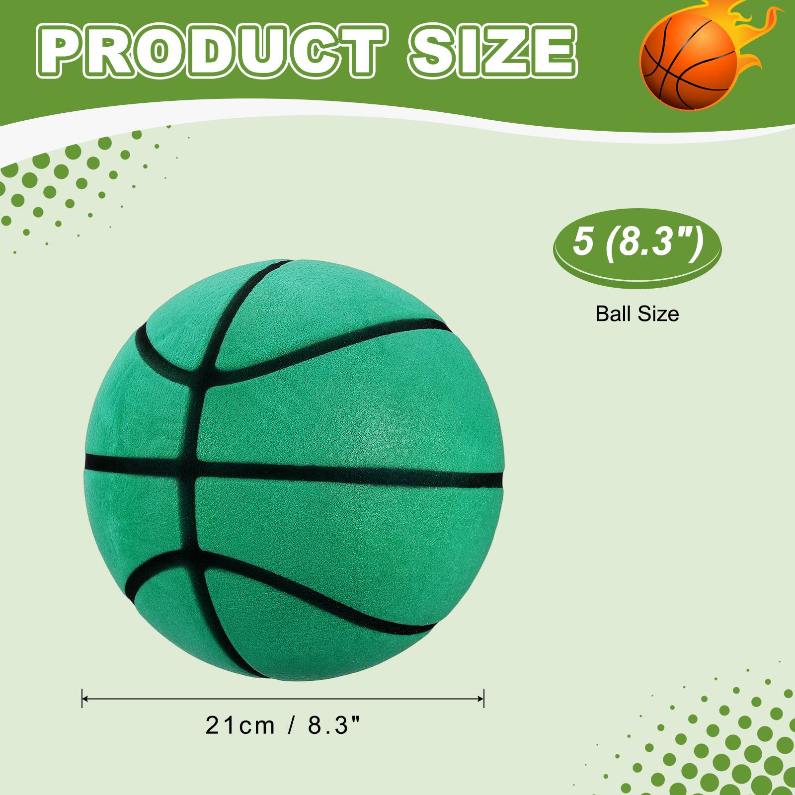 Unique Bargains Silent Basketball Size 5 (8.3") Quiet Basketball High ...