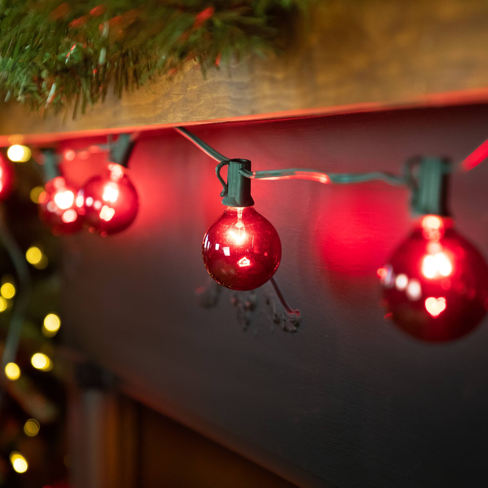 Northlight G50 Globe Indoor Outdoor Patio Light Set 9' Green Wire 10ct ...