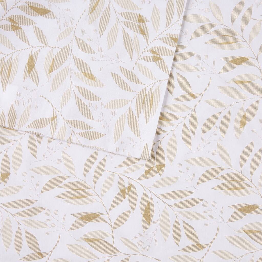 Gracie Mills Esme Breathable Printed Cotton Percale Sheet Set Tan ...