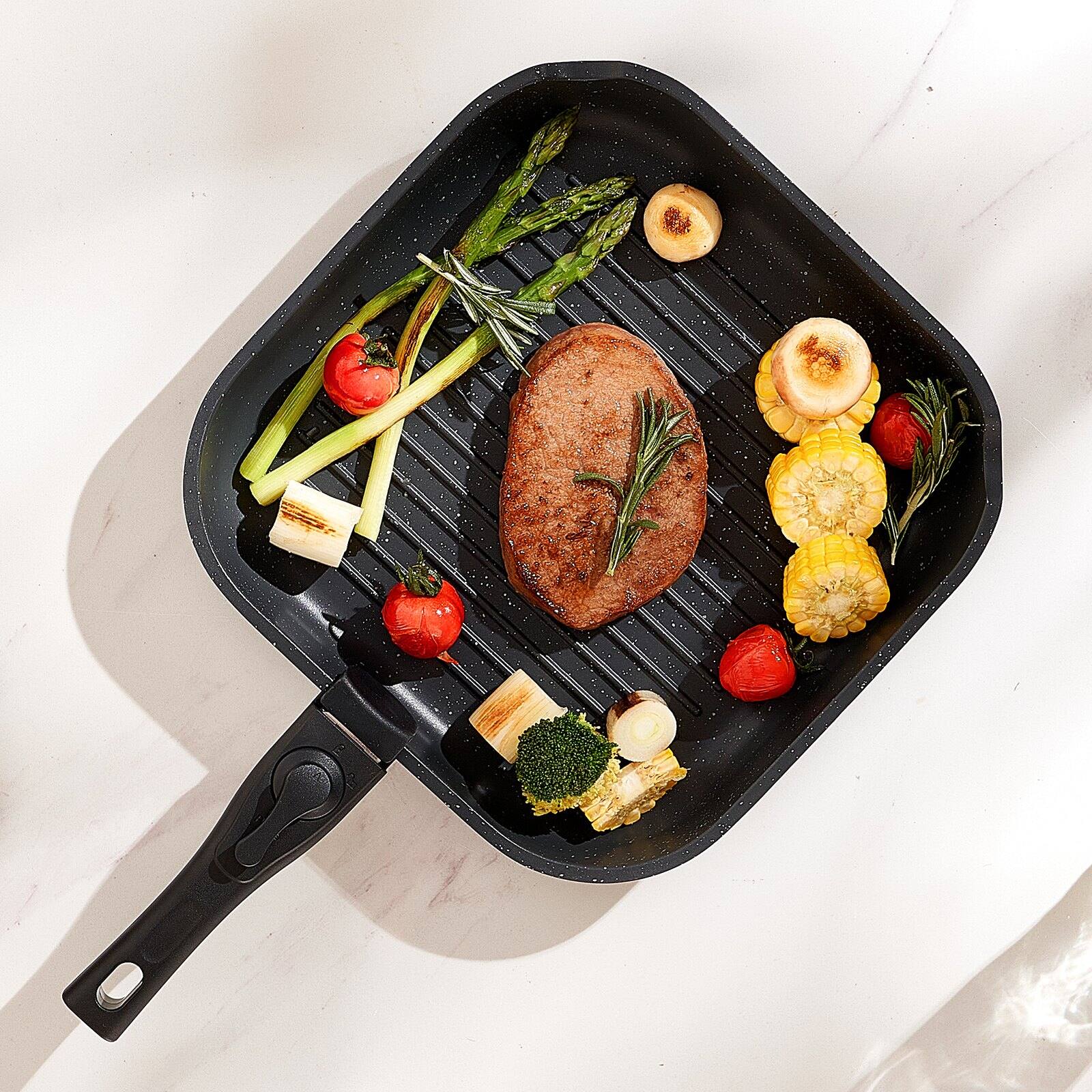Glintex 17 Piece Pots and Pans Set, Nonstick Induction Cookware with ...