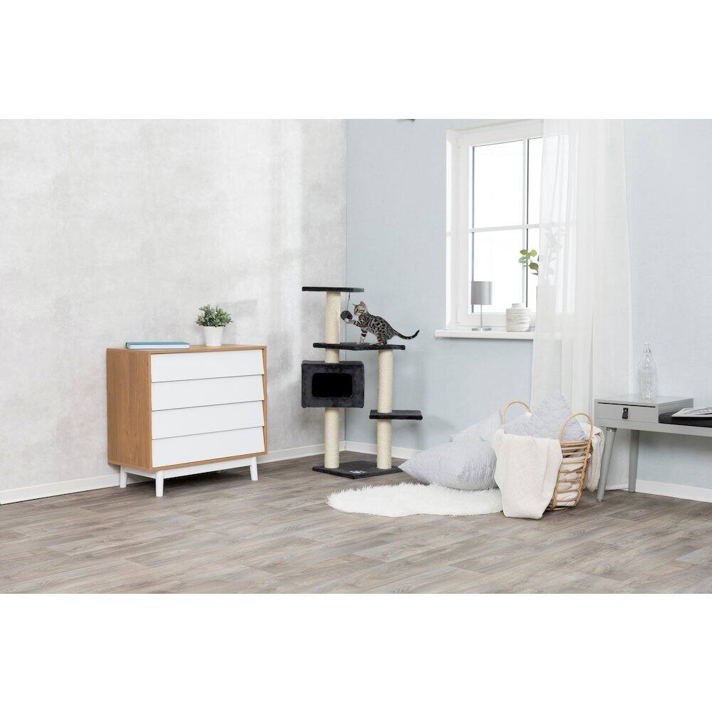 TRIXIE Palamos Plush & Sisal 4 Level Cat Tree with Scratching Posts ...